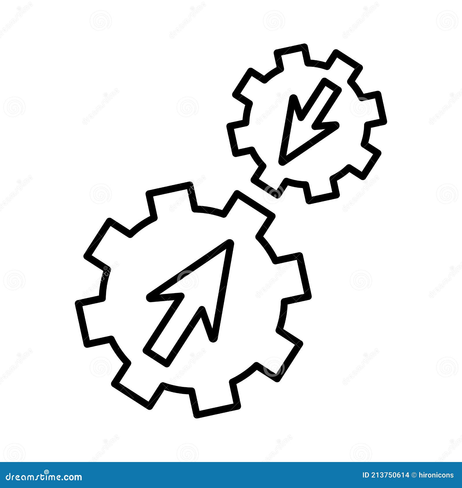 Connect Gears, Integration Process, System Settings Outline Icon. Line ...