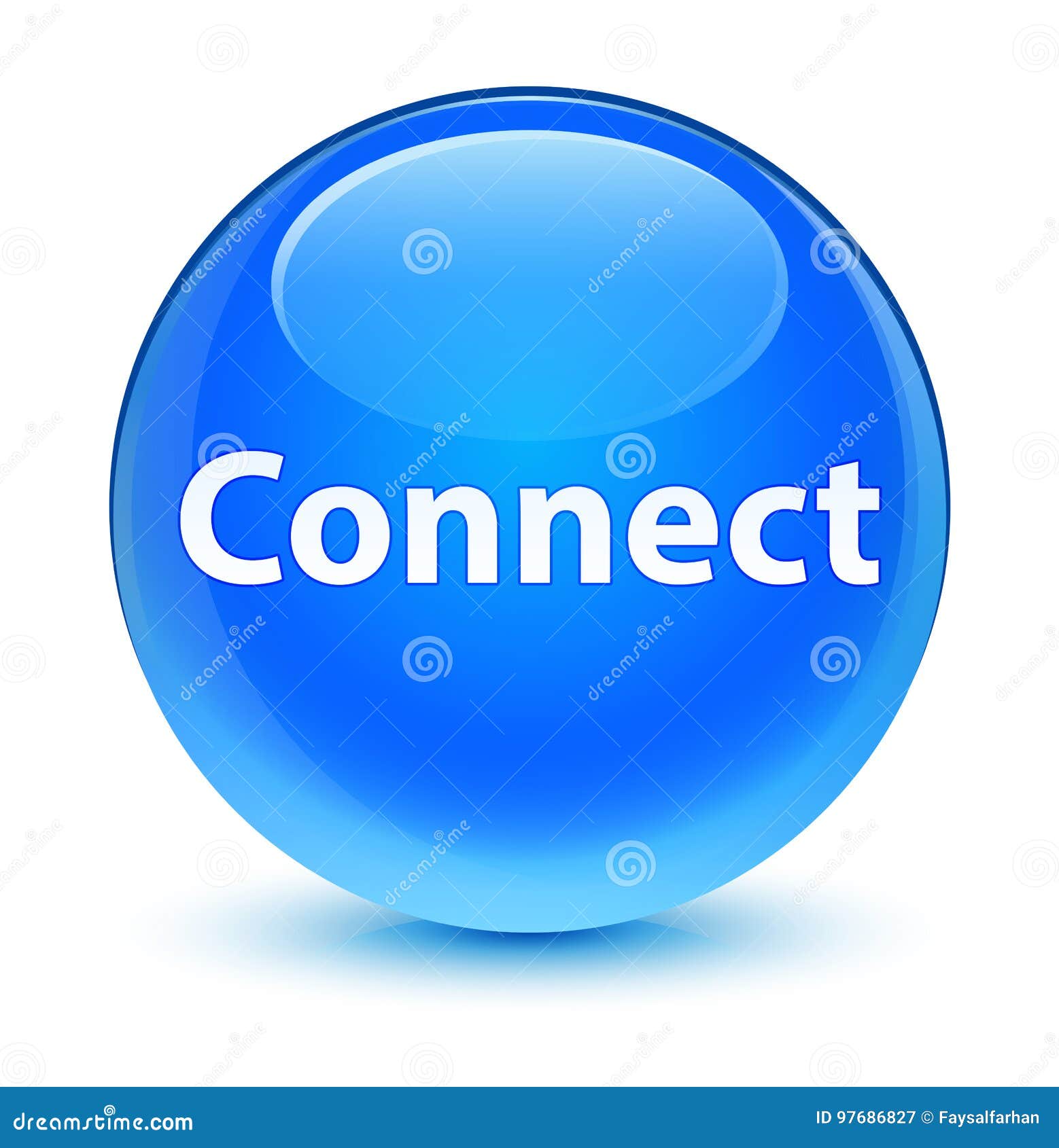 Connect Glassy Cyan Blue Round Button Stock Illustration - Illustration ...