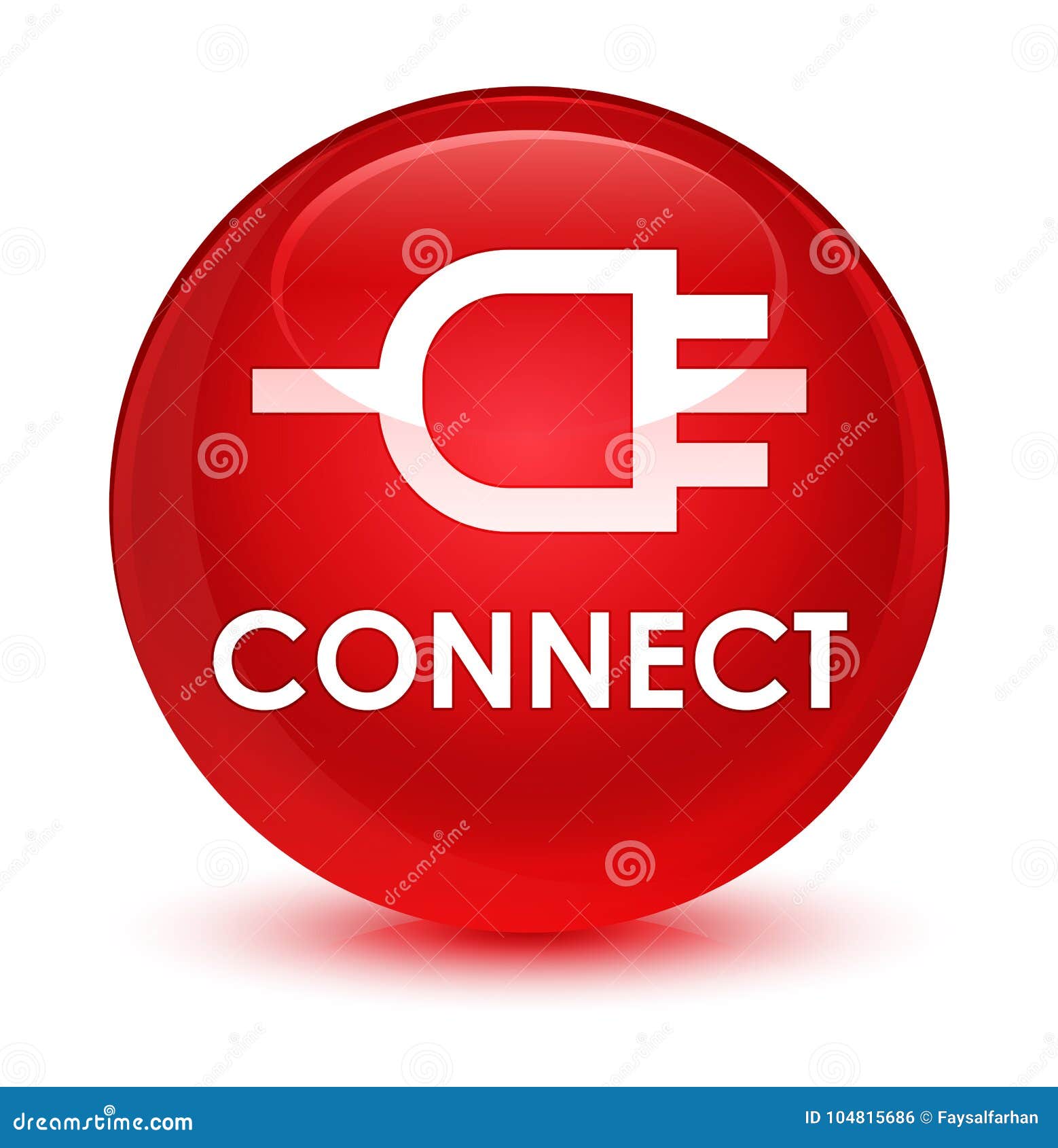 Connect Glassy Red Round Button Stock Illustration - Illustration of ...