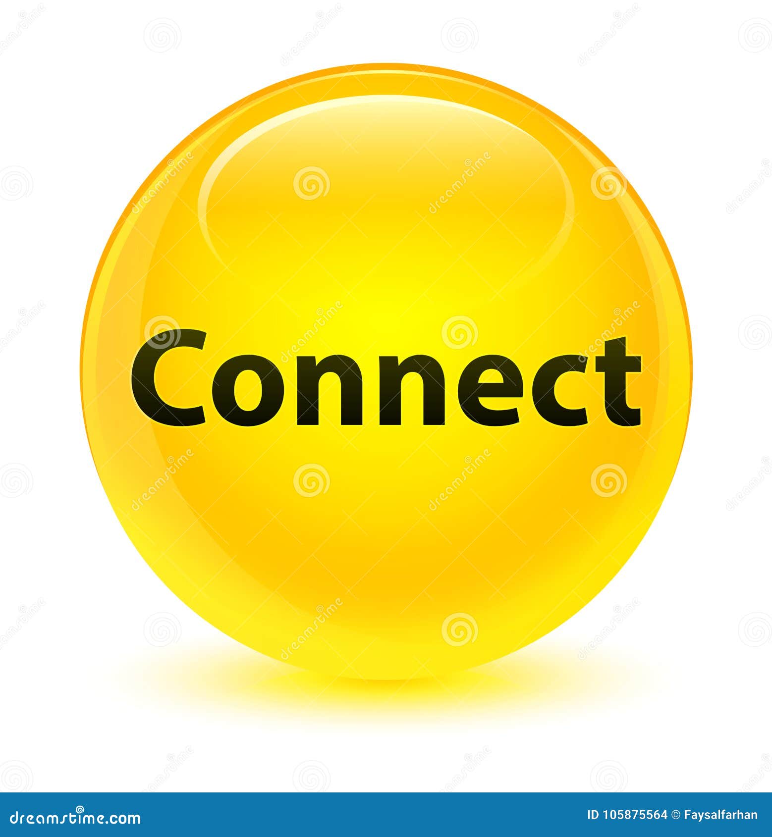 Connect Glassy Yellow Round Button Stock Illustration - Illustration of ...