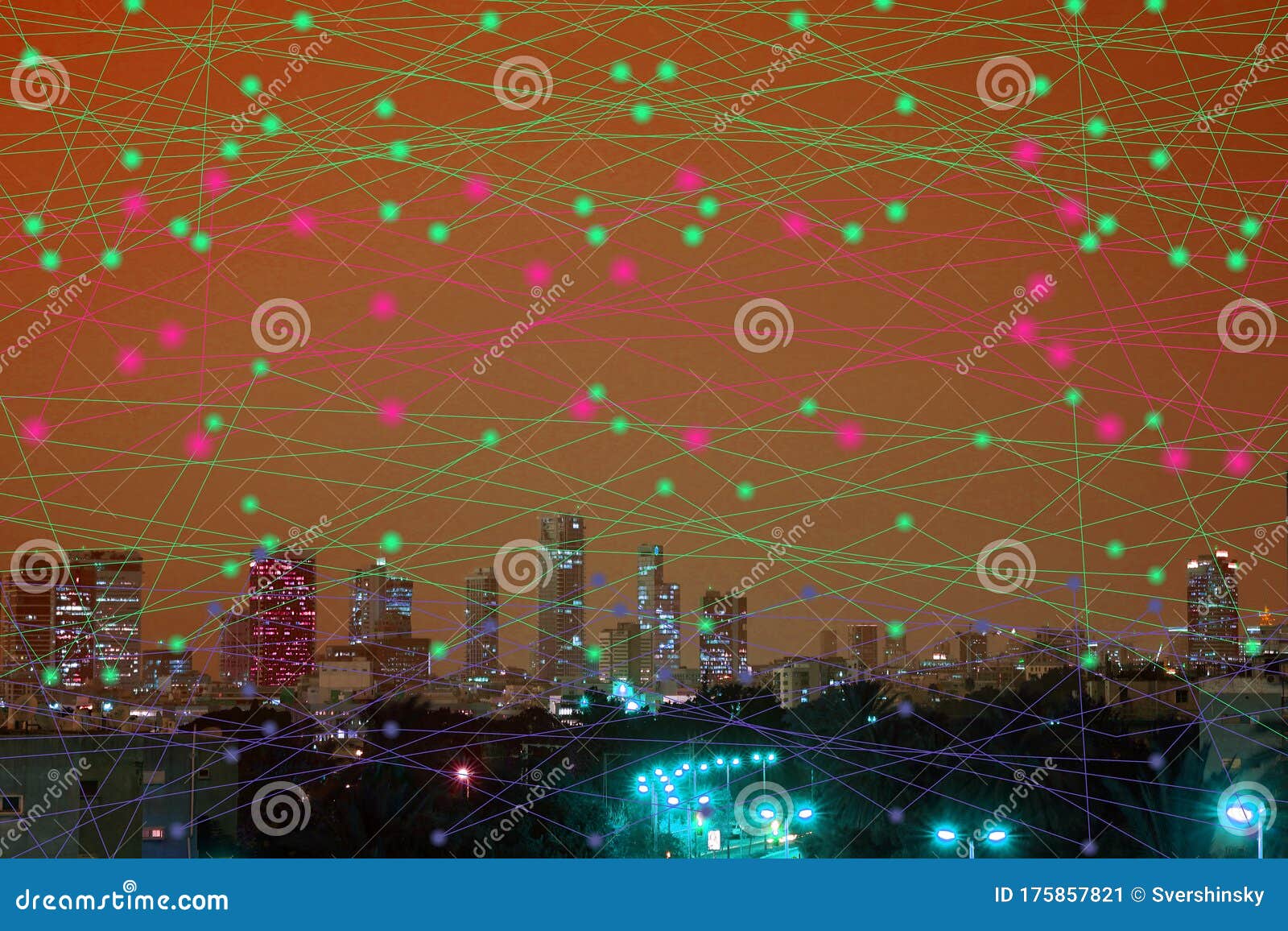 Connect Global Wireless Devices. Wireless Communication Network Concept ...