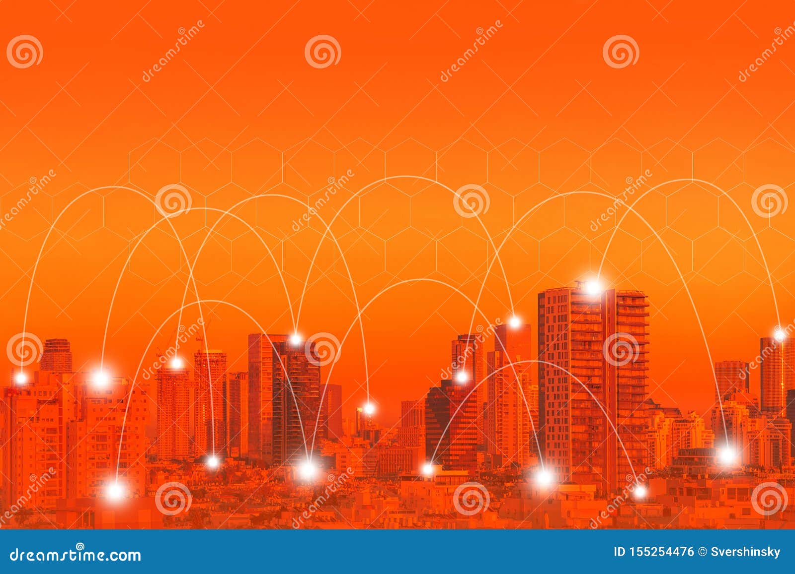 Connect Global Wireless Devices. Wireless Communication Network Concept ...