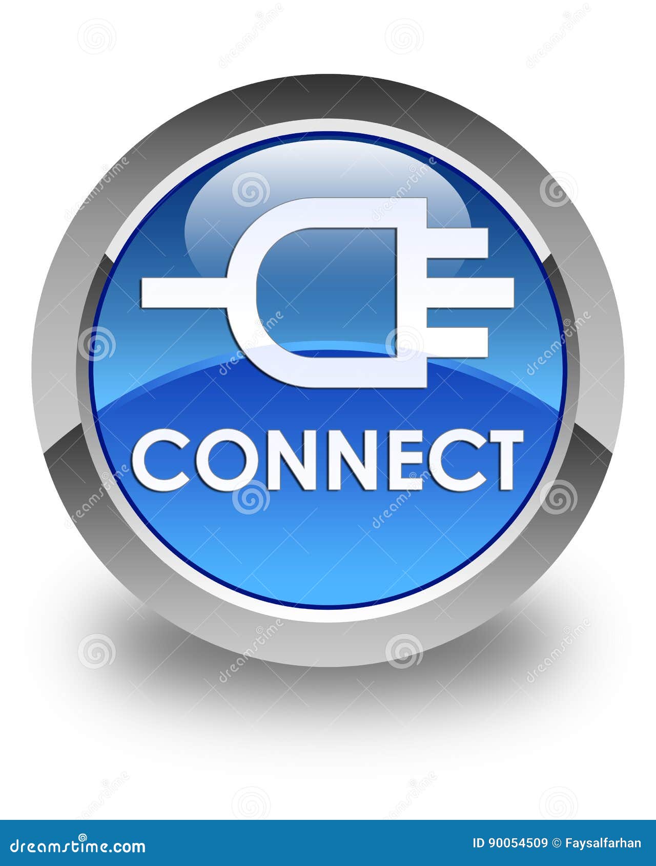 Connect Glossy Blue Round Button Stock Illustration - Illustration of ...