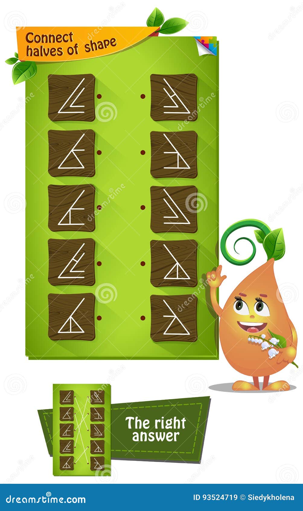 Connect The Halves Worksheet. Matching Game For Preschool Children ...