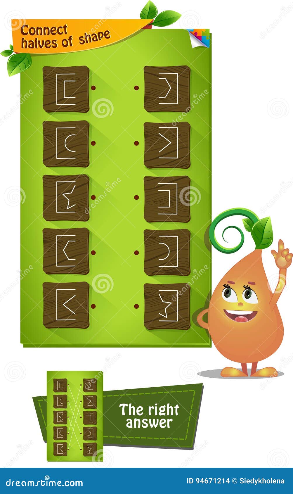 Connect The Halves Worksheet. Matching Game For Preschool Children ...