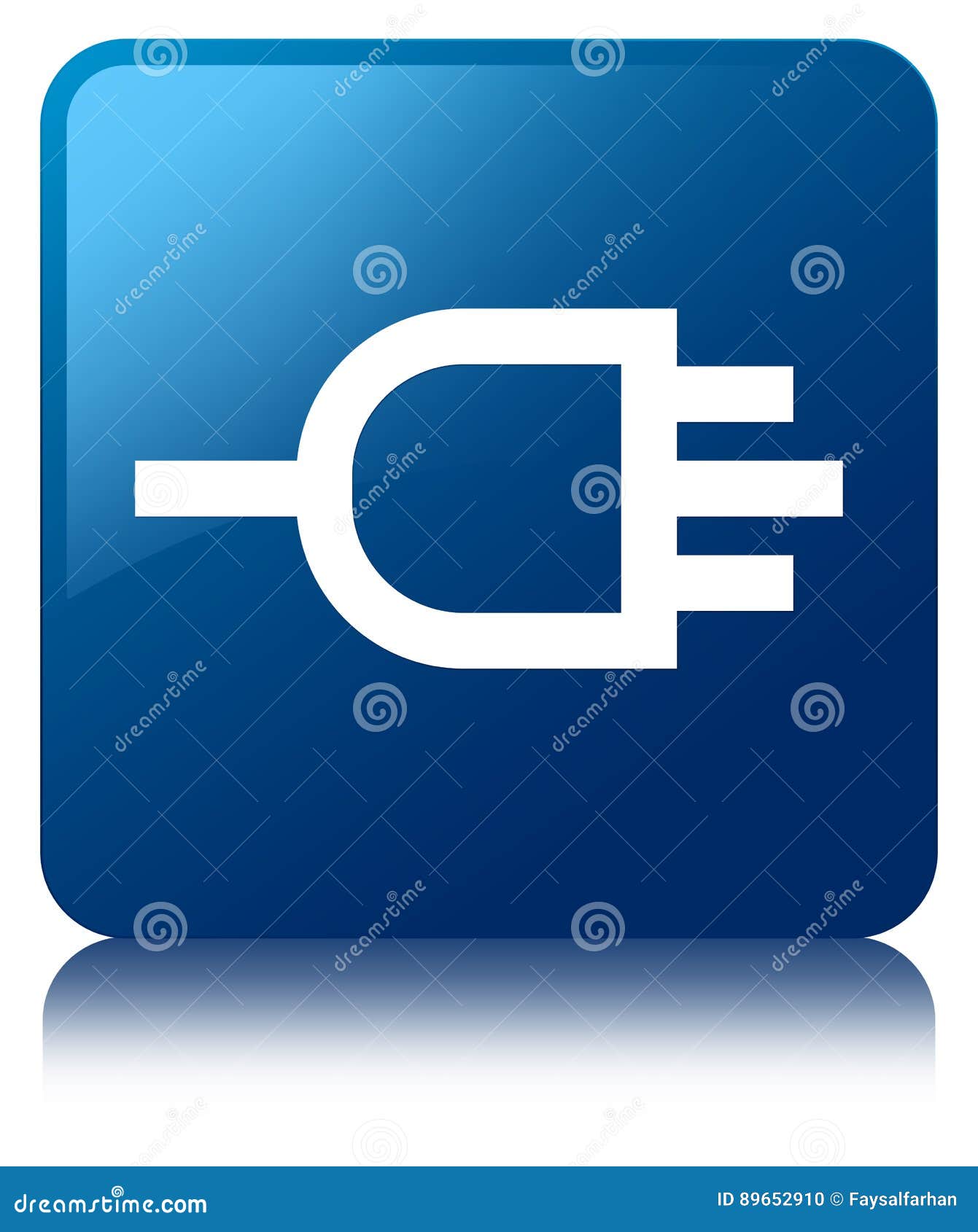 Connect Icon Blue Square Button Stock Illustration - Illustration of ...