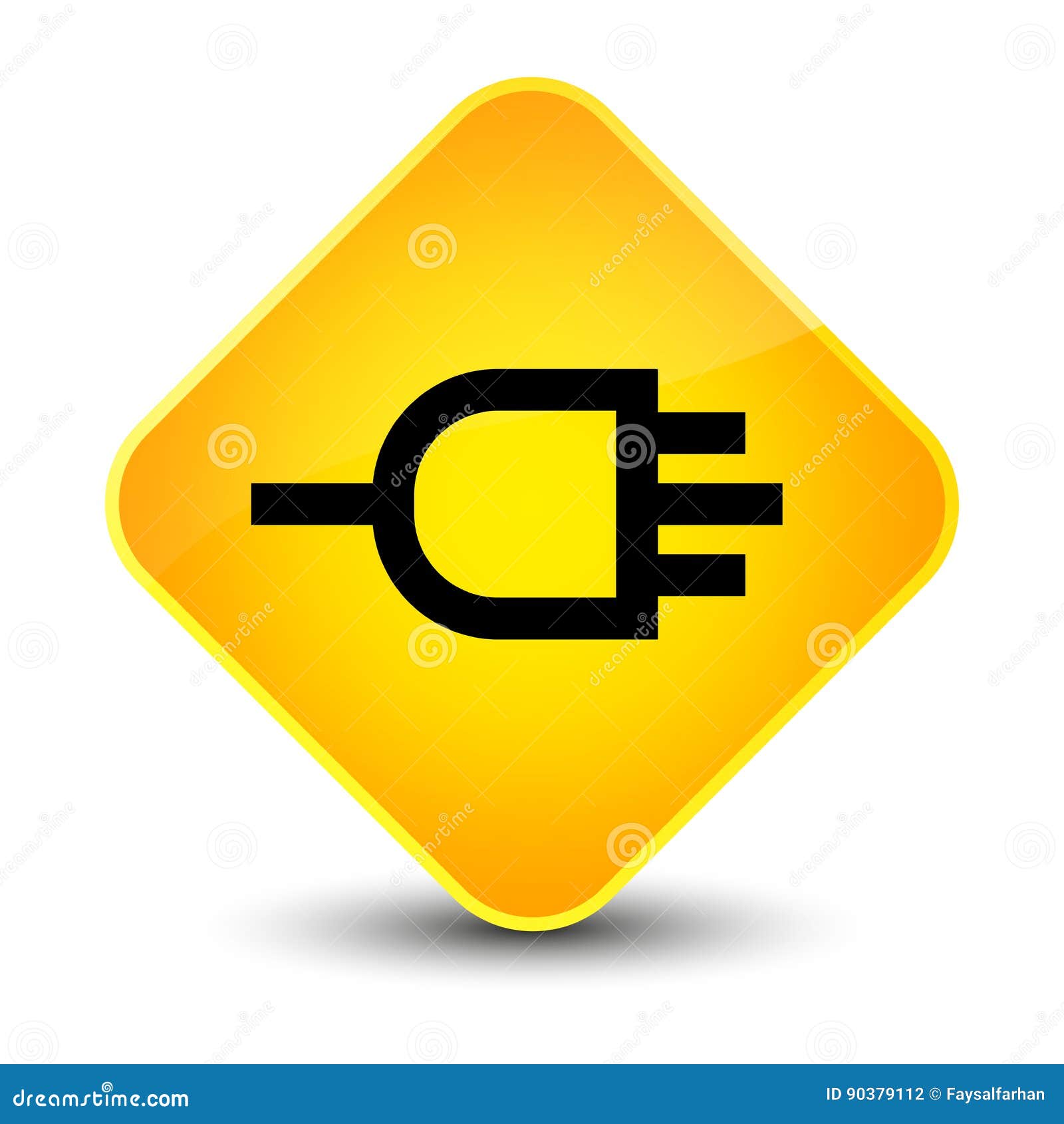 Connect Icon Elegant Yellow Diamond Button Stock Illustration ...