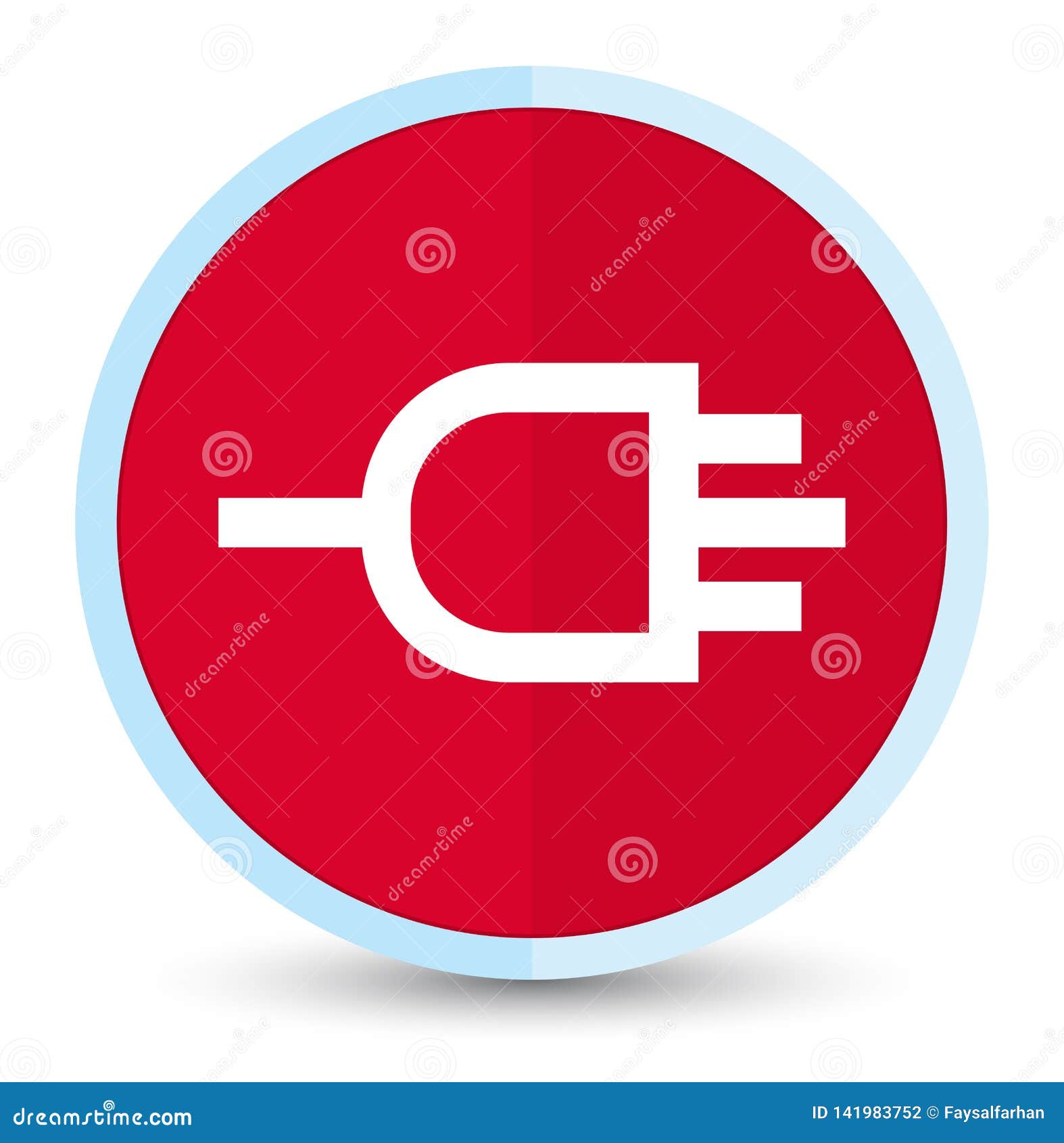 Connect Icon Flat Prime Red Round Button Stock Vector - Illustration of ...