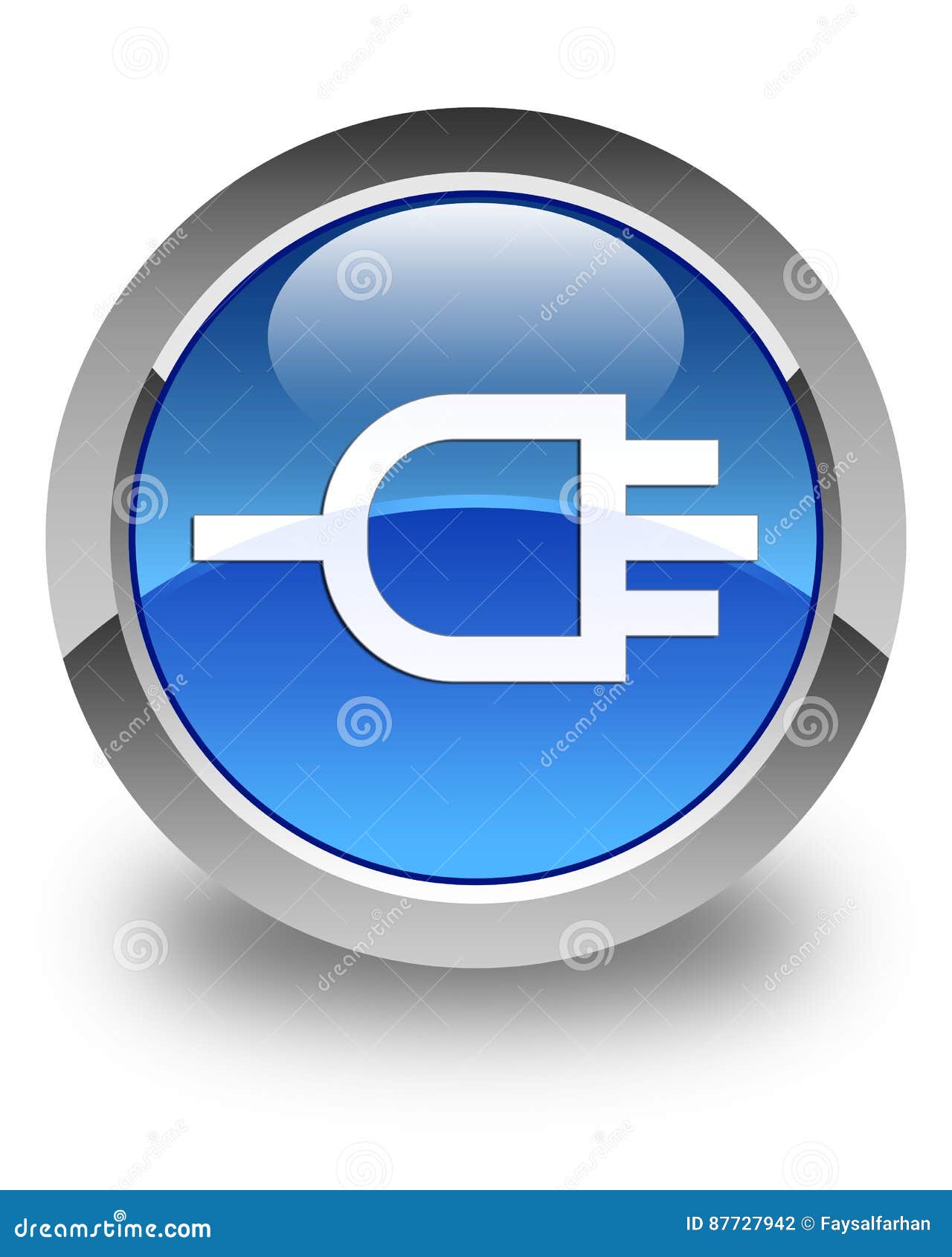 Connect Icon Glossy Blue Round Button Stock Illustration - Illustration ...