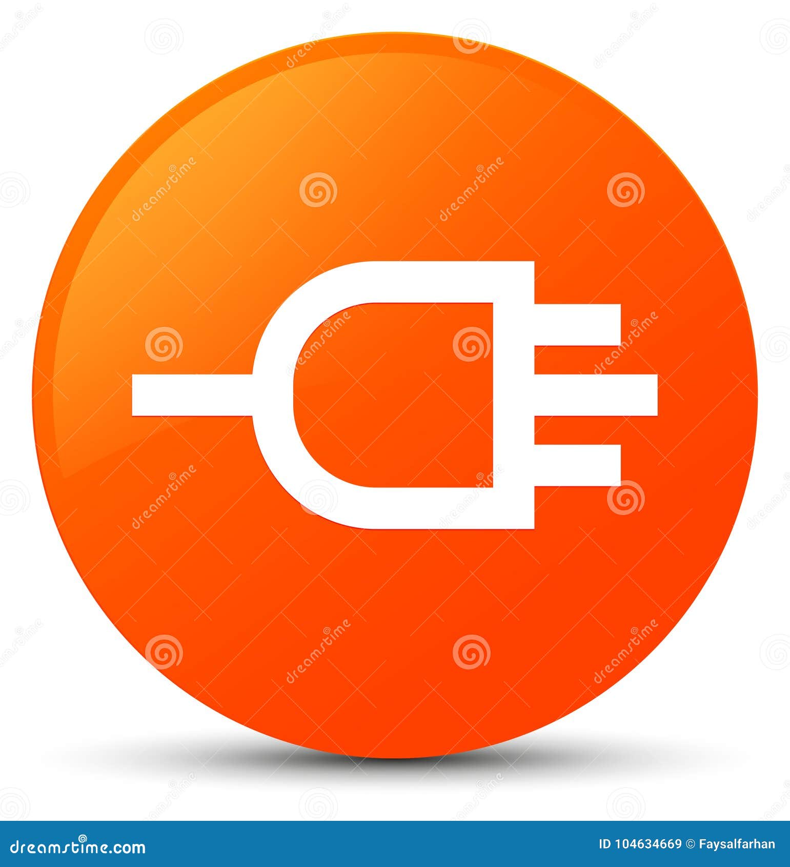 Connect Icon Orange Round Button Stock Illustration - Illustration of ...