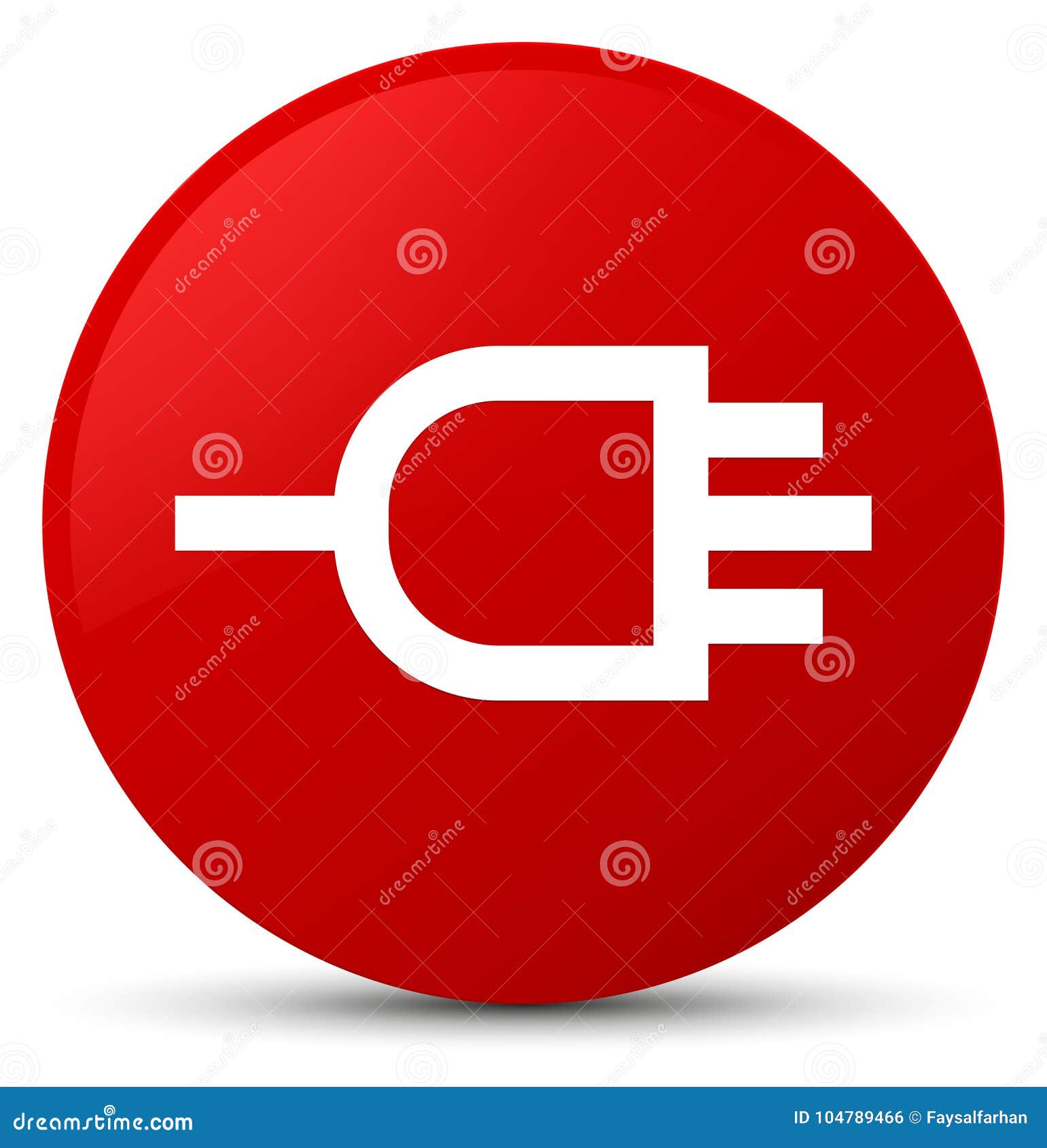 Connect Icon Red Round Button Stock Illustration - Illustration of ...