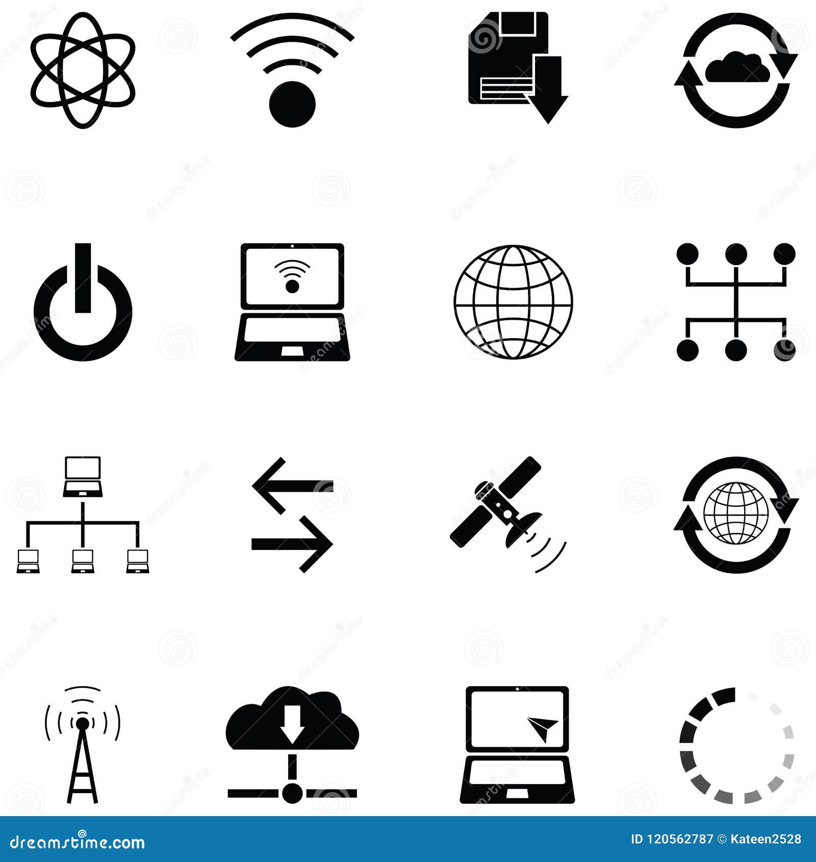 Connect icon set stock vector. Illustration of communication - 120562787