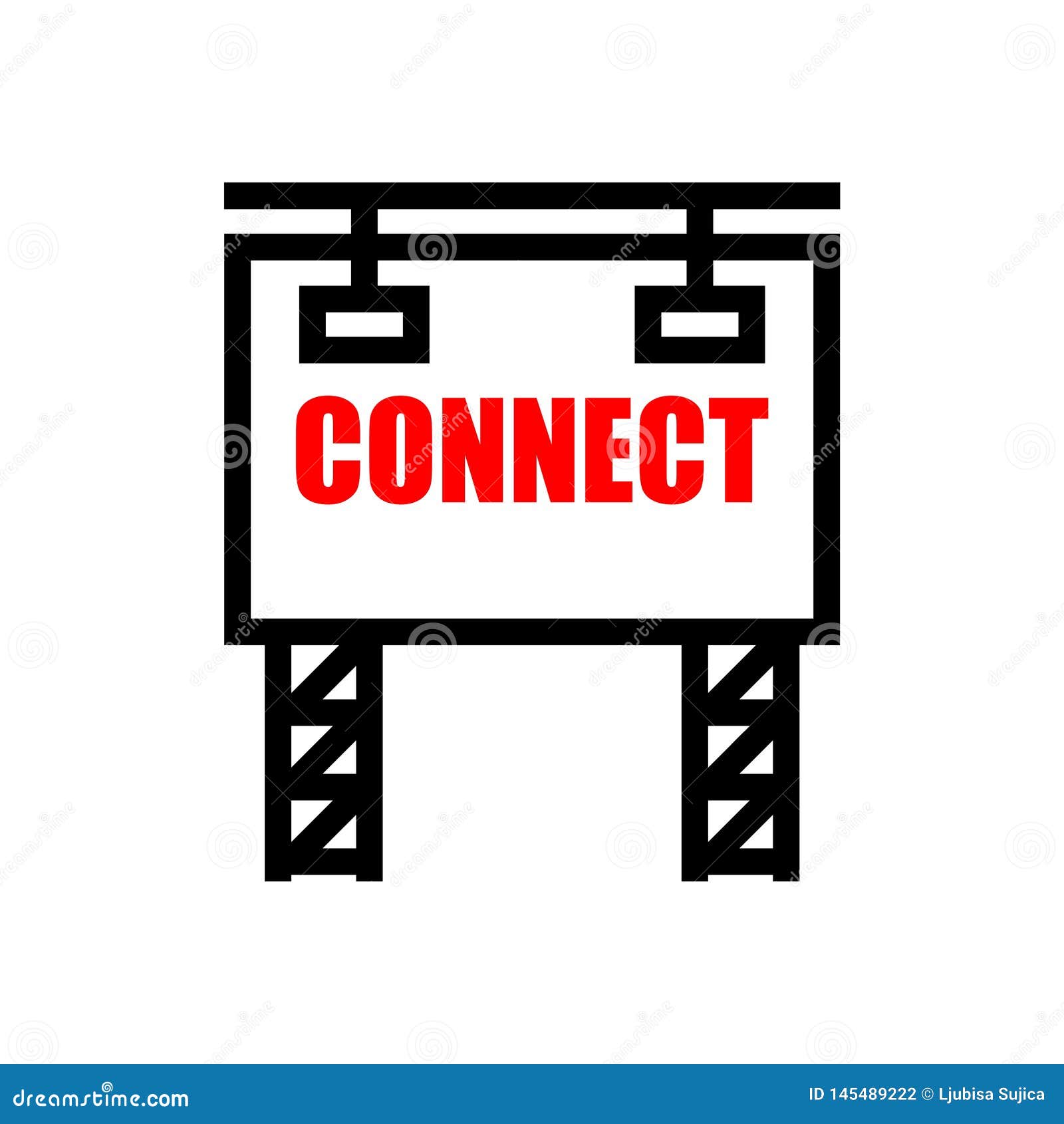 Connect icon or sign stock vector. Illustration of cloud - 145489222