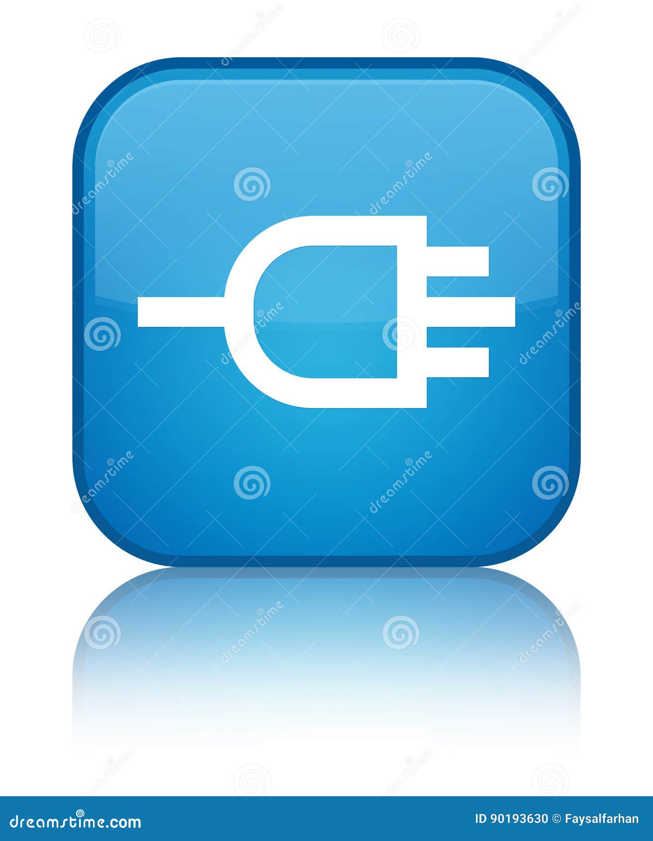 Connect Icon Special Cyan Blue Square Button Stock Illustration ...