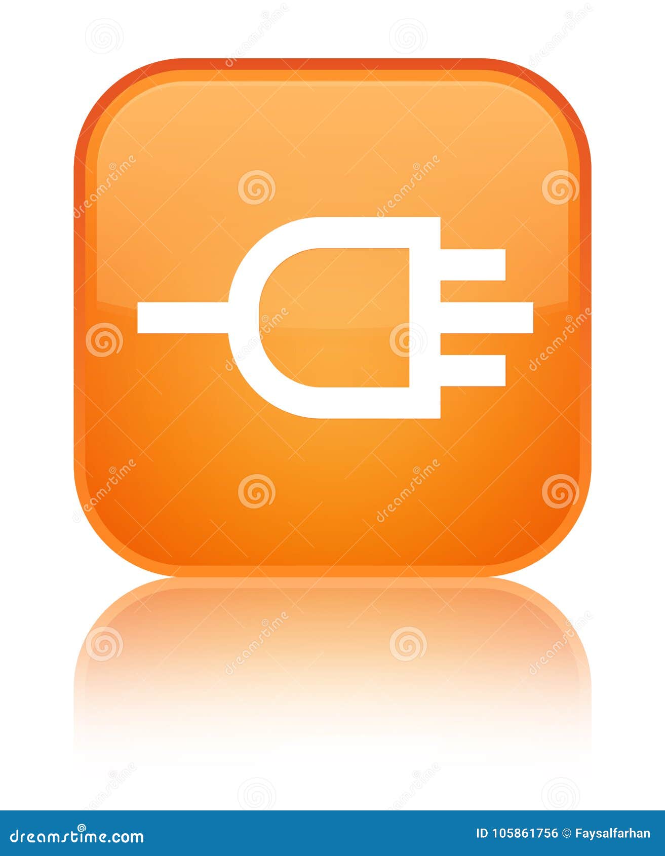 Connect Icon Special Orange Square Button Stock Illustration ...