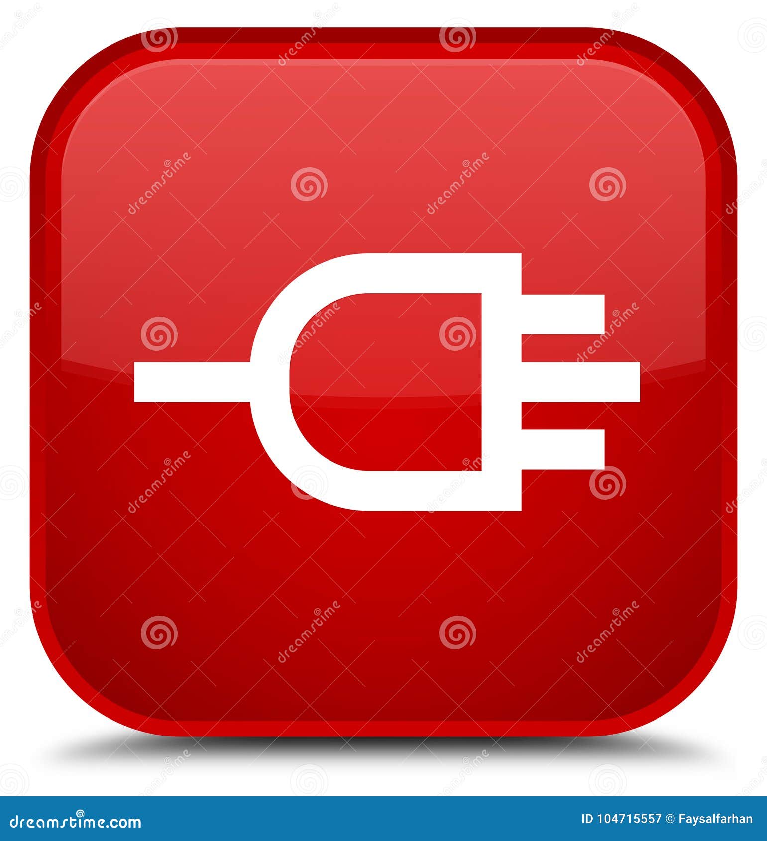 Connect Icon Special Red Square Button Stock Illustration ...
