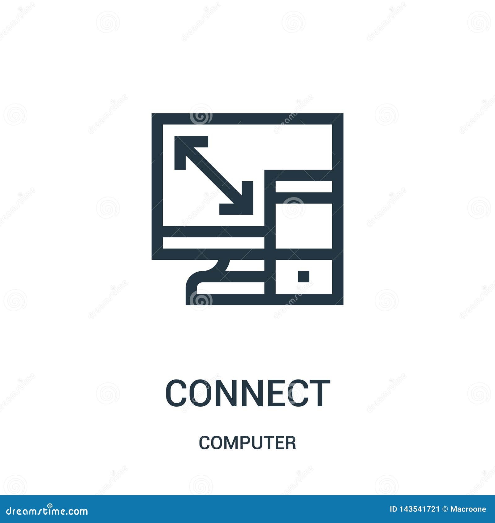 Connect Icon Vector from Computer Collection. Thin Line Connect Outline ...