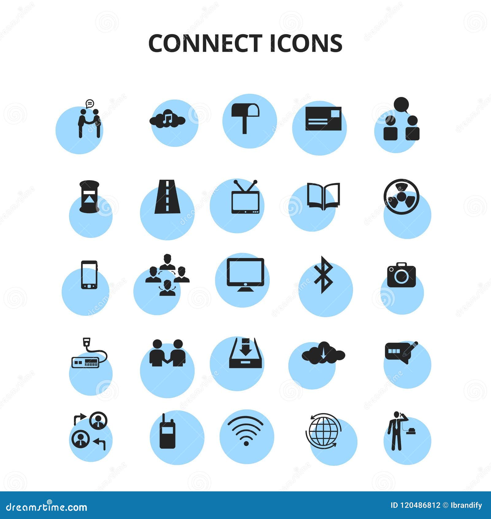 Connect Icons stock vector. Illustration of symbols - 120486812