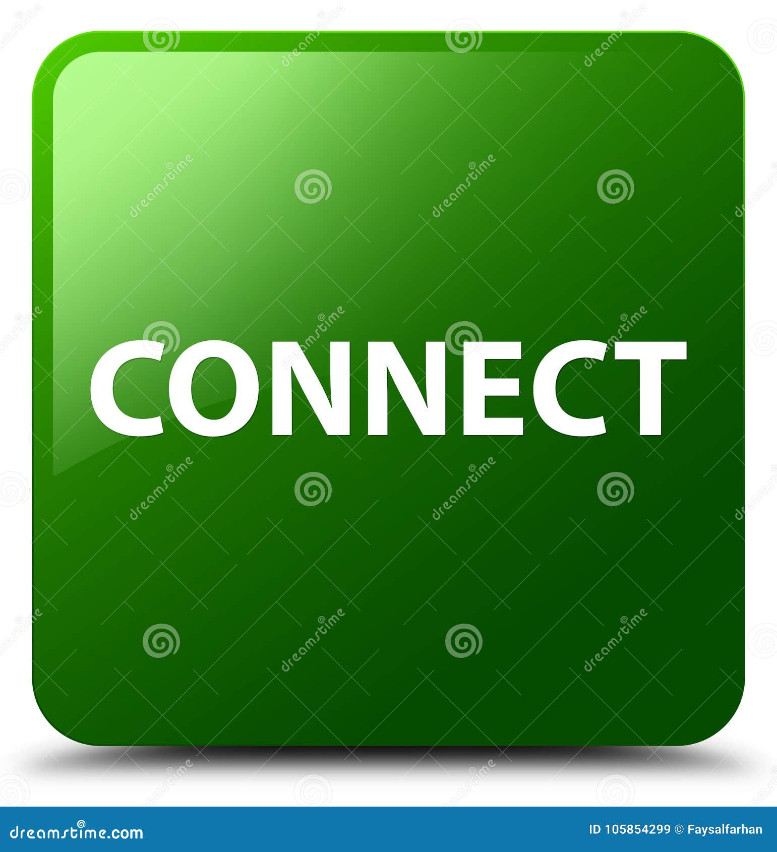 Connect Green Square Button Stock Illustration - Illustration of ...