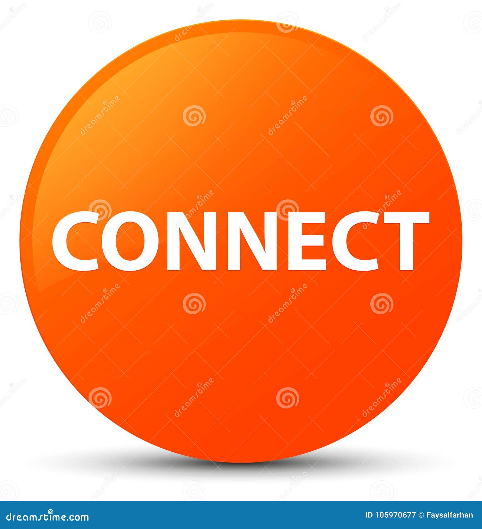 Connect Orange Round Button Stock Illustration - Illustration of orange ...