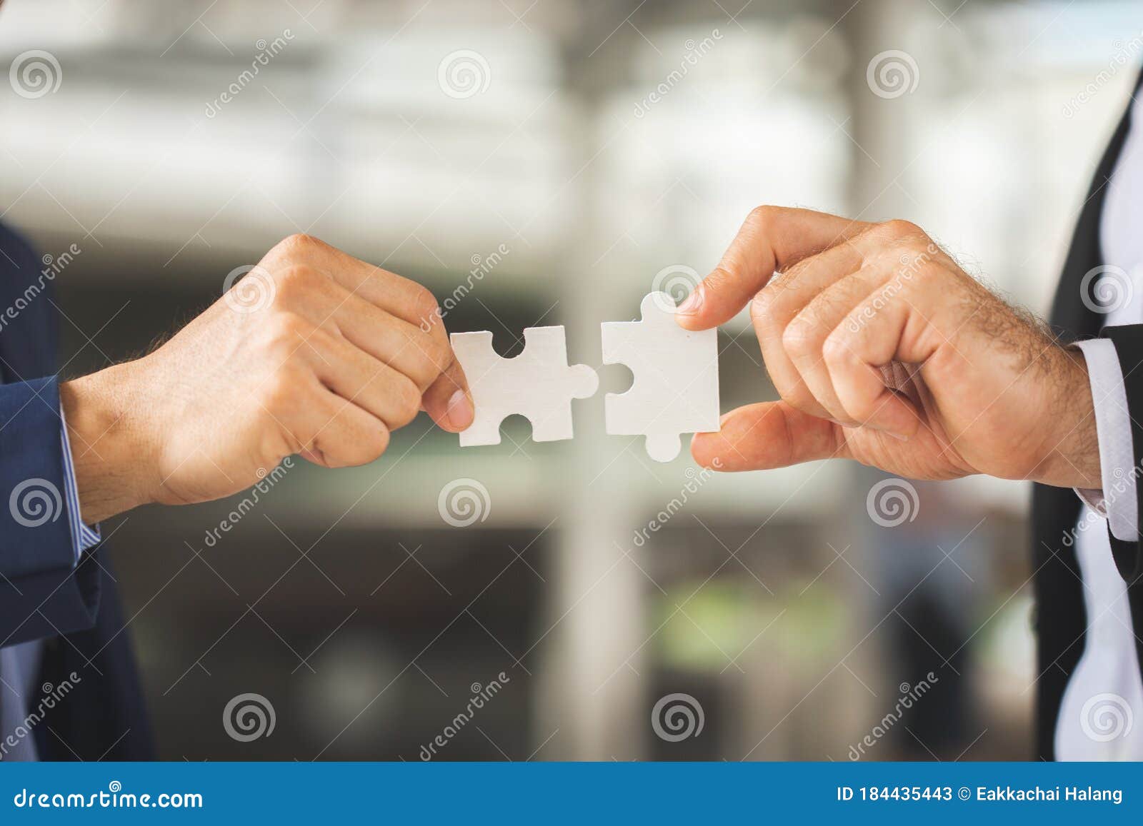 Connect Jigsaw Pieces To Create Network Connection. Stock Image - Image ...