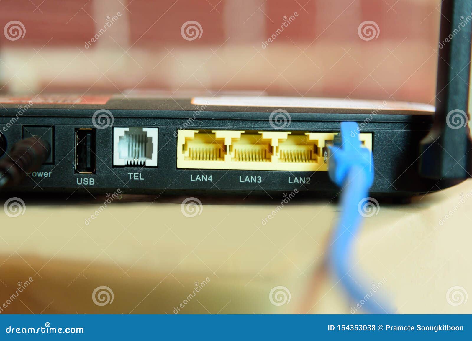 Connect LAN Cable To Router Stock Photo - Image of cable, modem: 154353038
