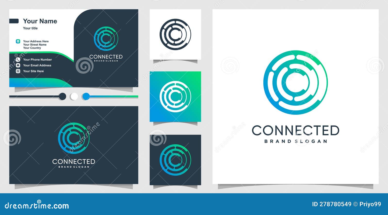 Connect Logo Design with Creative Abstract Concept Premium Vector Stock ...