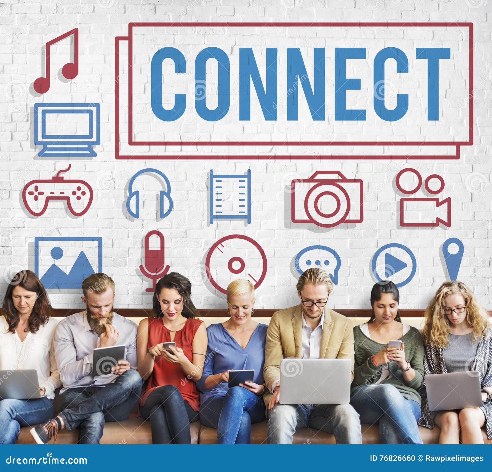 Connect Multimedia Electronics Devices Concept Stock Photo - Image of ...