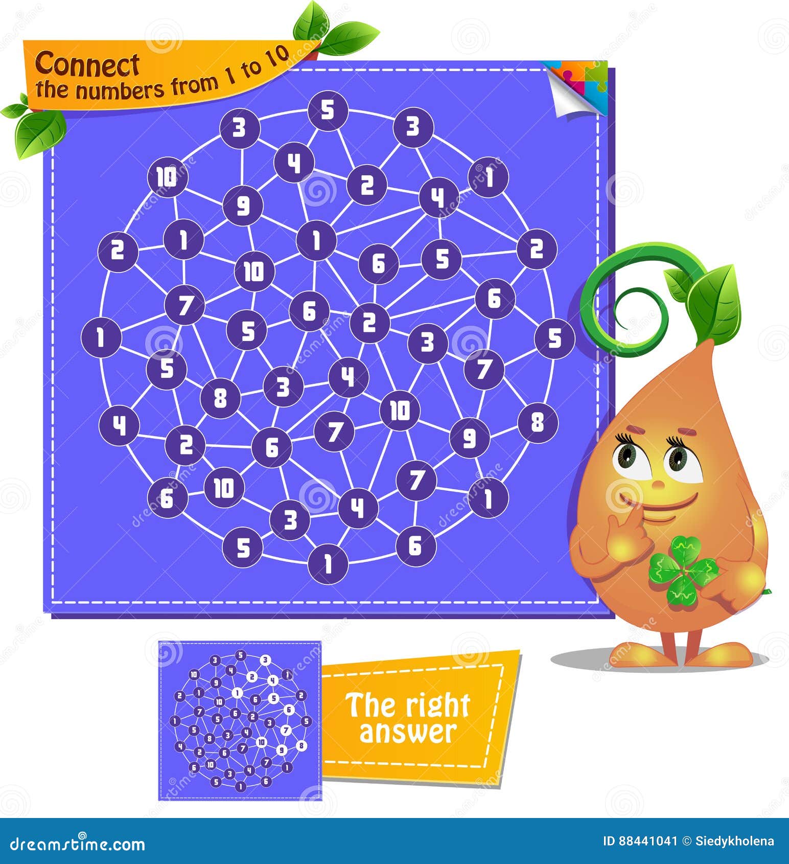 Connect the Numbers from 1 To 10 Stock Illustration - Illustration of ...