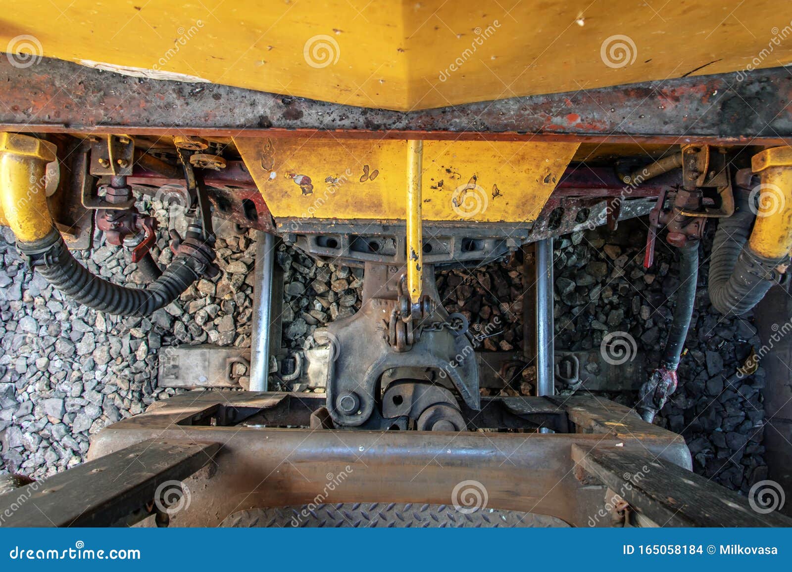 A Connect between Old Train on Railways. Stock Photo - Image of bumper ...