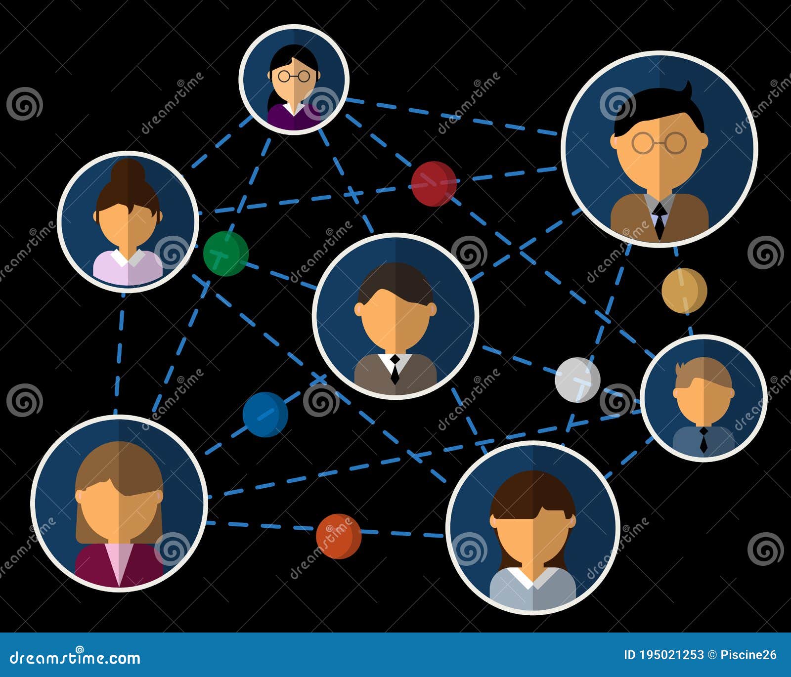 Connect with Other People Vector Stock Vector - Illustration of data ...