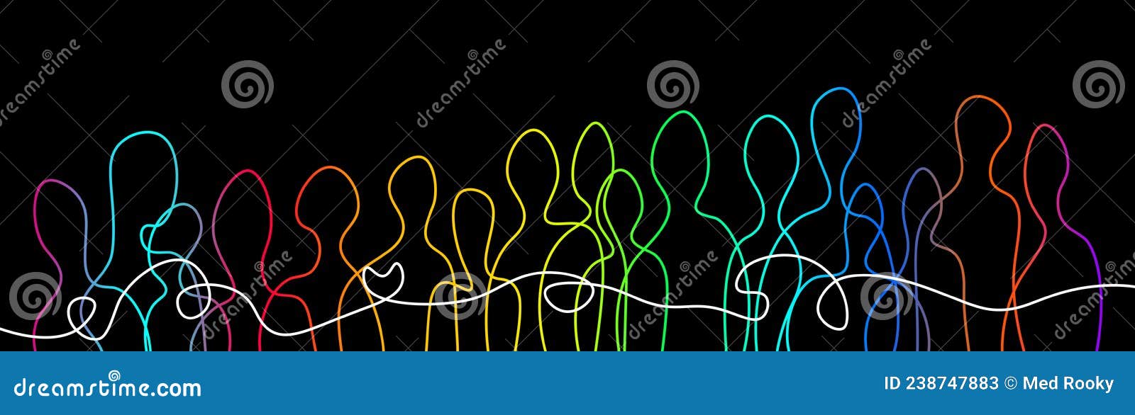 Connect People Concept. Larger Crowd of Connected Persons with ...