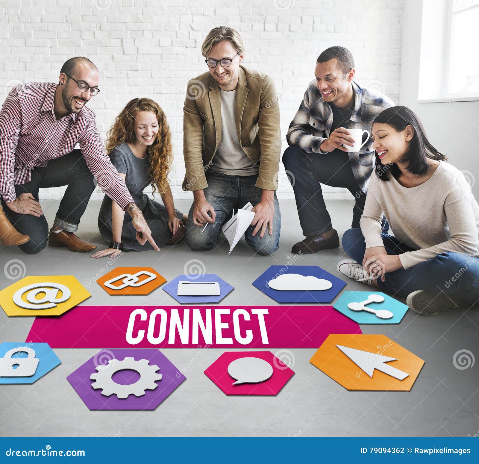 Connect People Network Graphic Concept Stock Photo - Image of ...