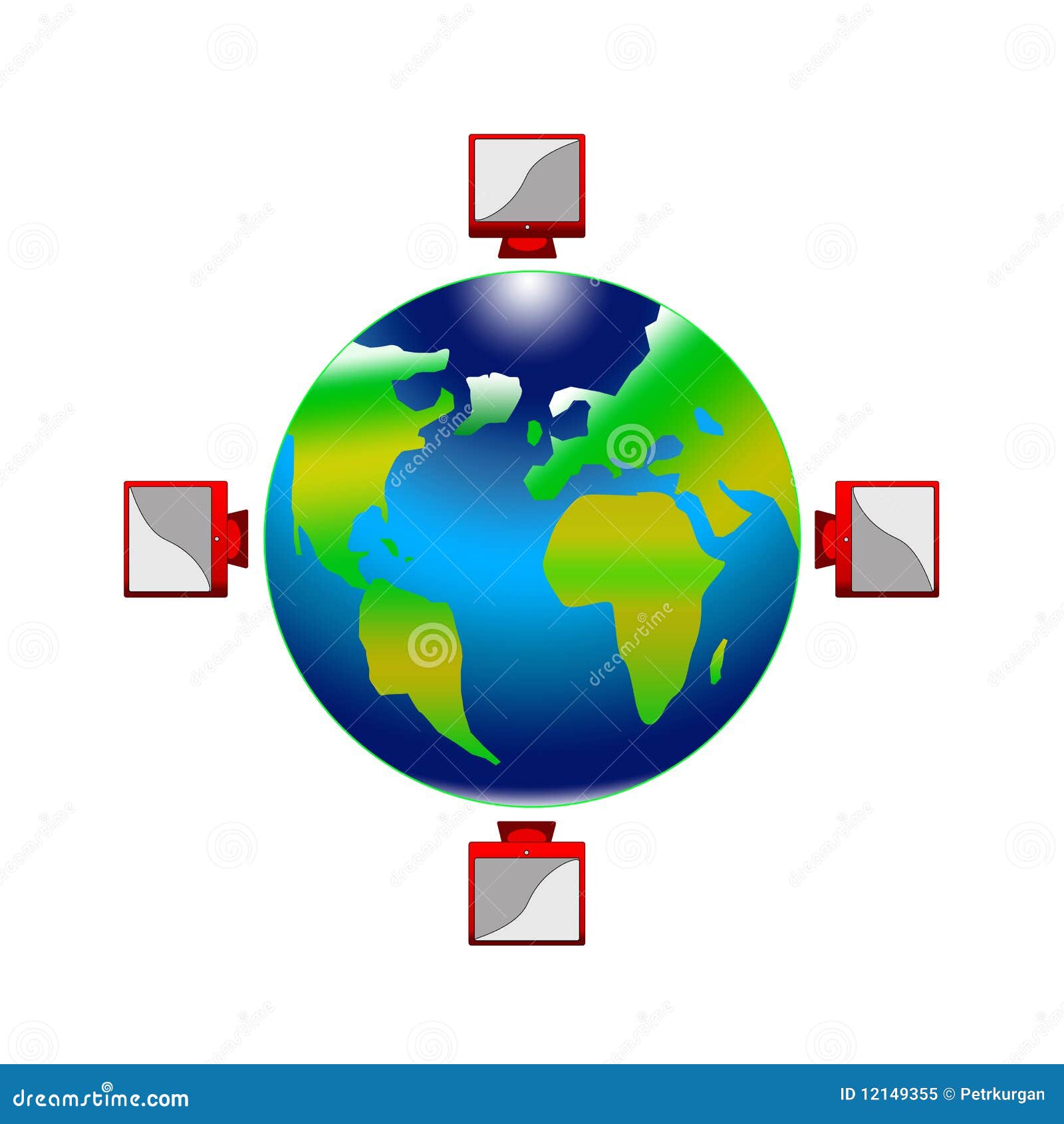Connect Planet Earth stock illustration. Illustration of digit - 12149355