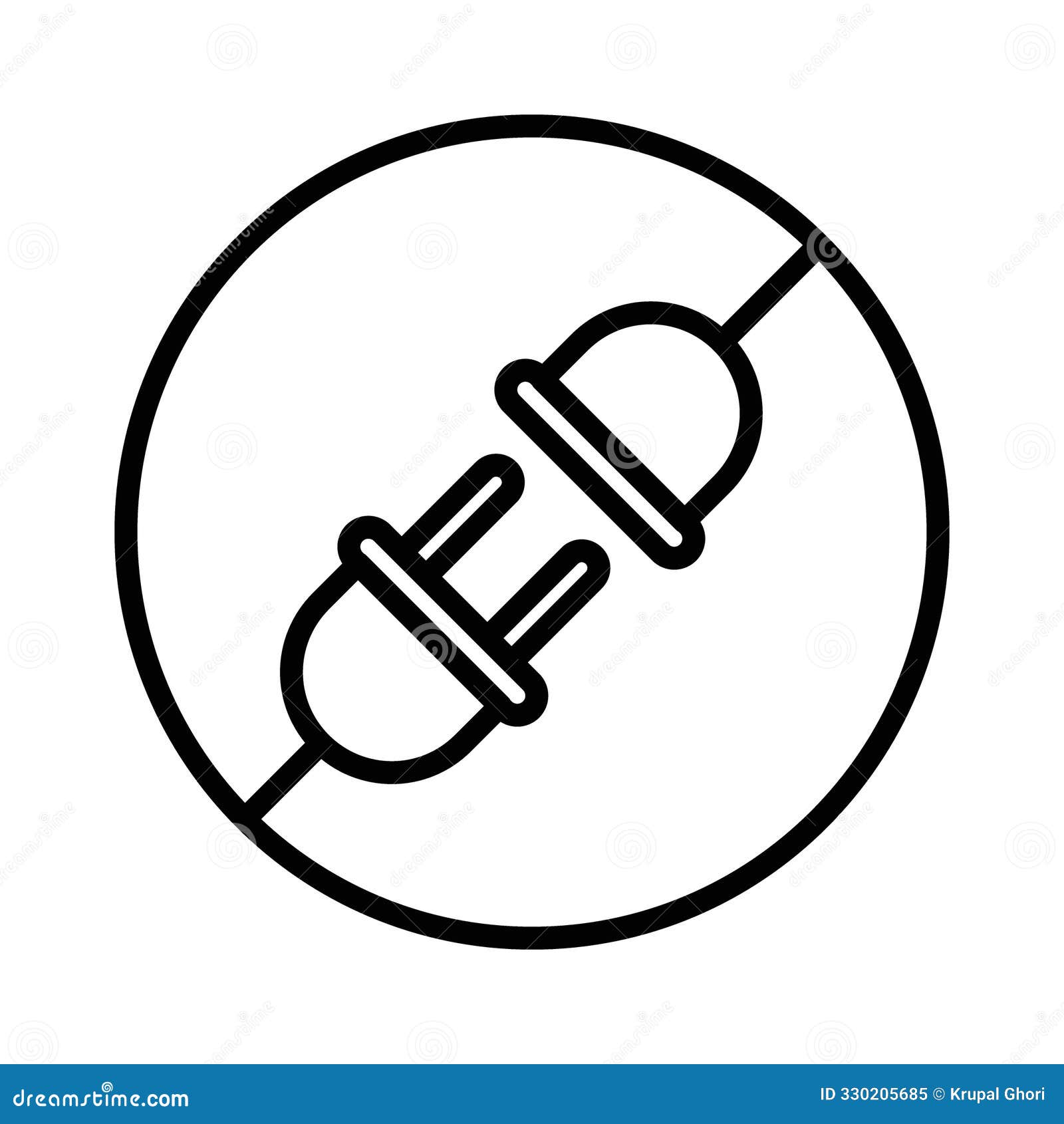 Connect Plug Icon Linear Logo Mark in Black and White Stock ...