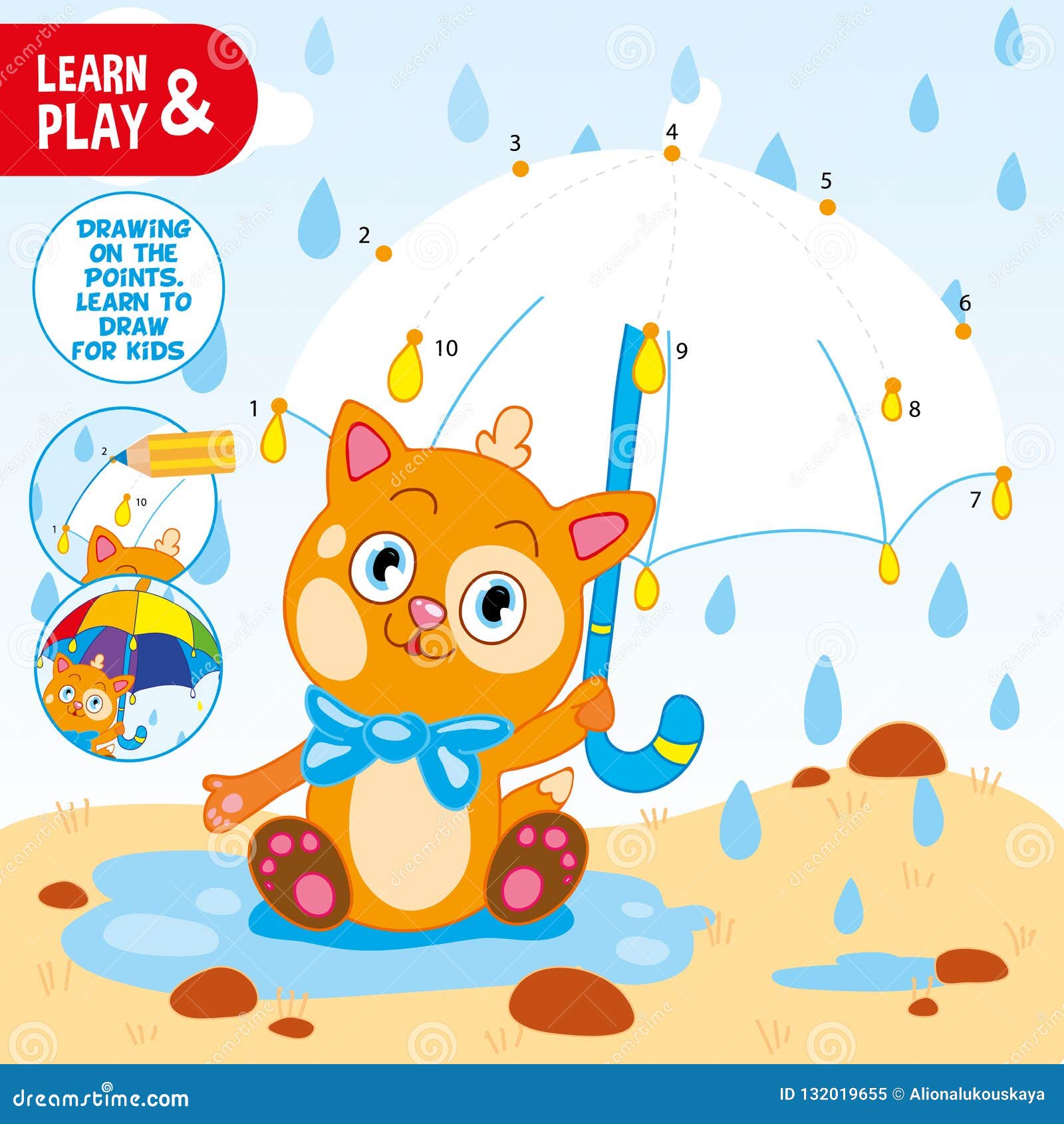 Connect Points with Numbers by Pencil and Draw Umbrella for Kitten. Use ... Connect Points with Numbers by Pencil and Draw Umbrella for Kitten. Use ...