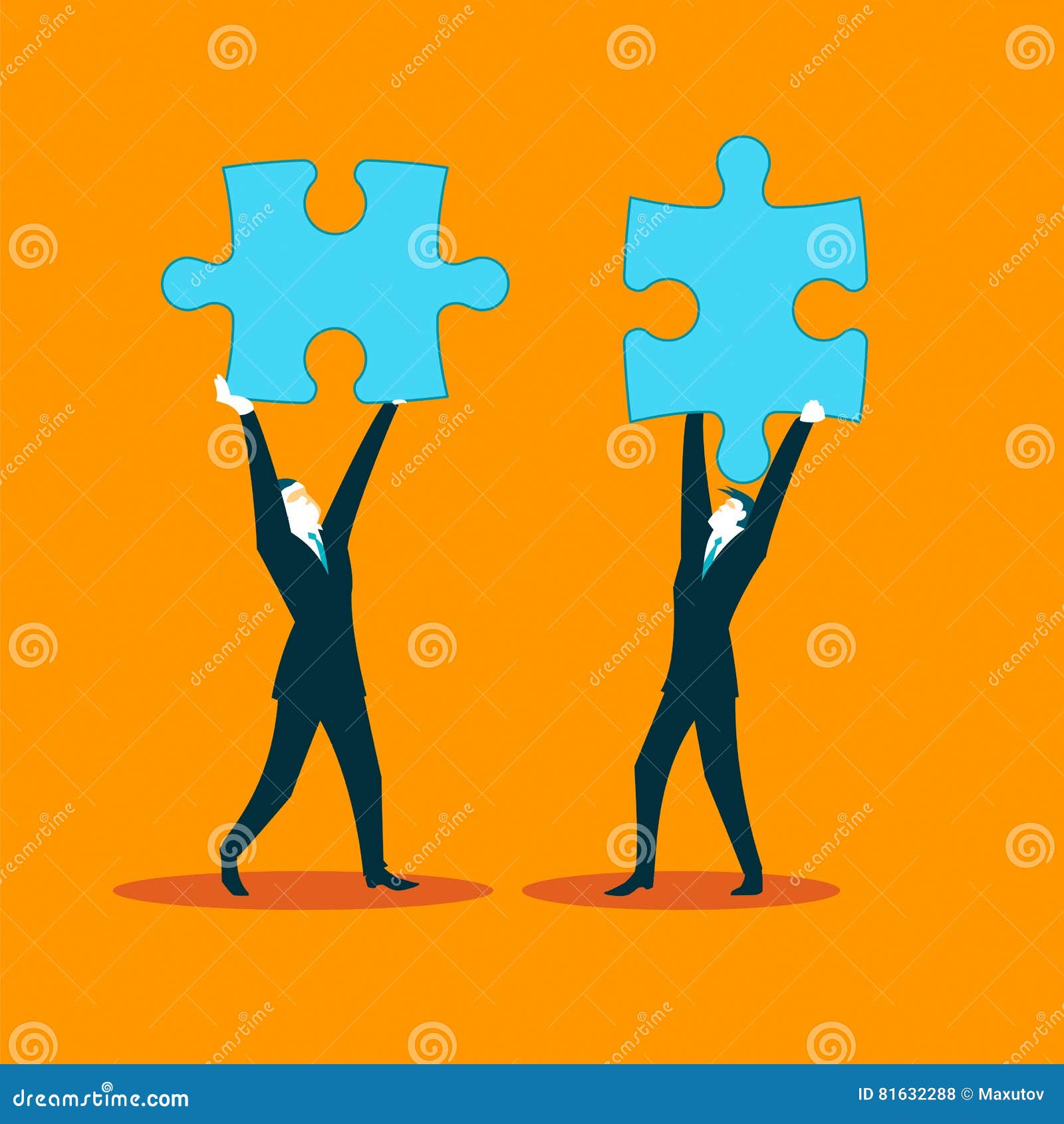 Connect the puzzle stock vector. Illustration of thinking - 81632288