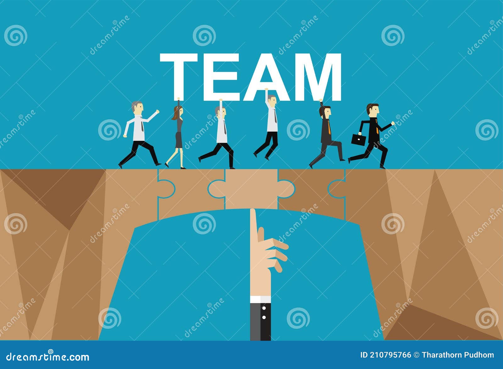 Connect Puzzles To Create Paths for the Team Stock Vector ...