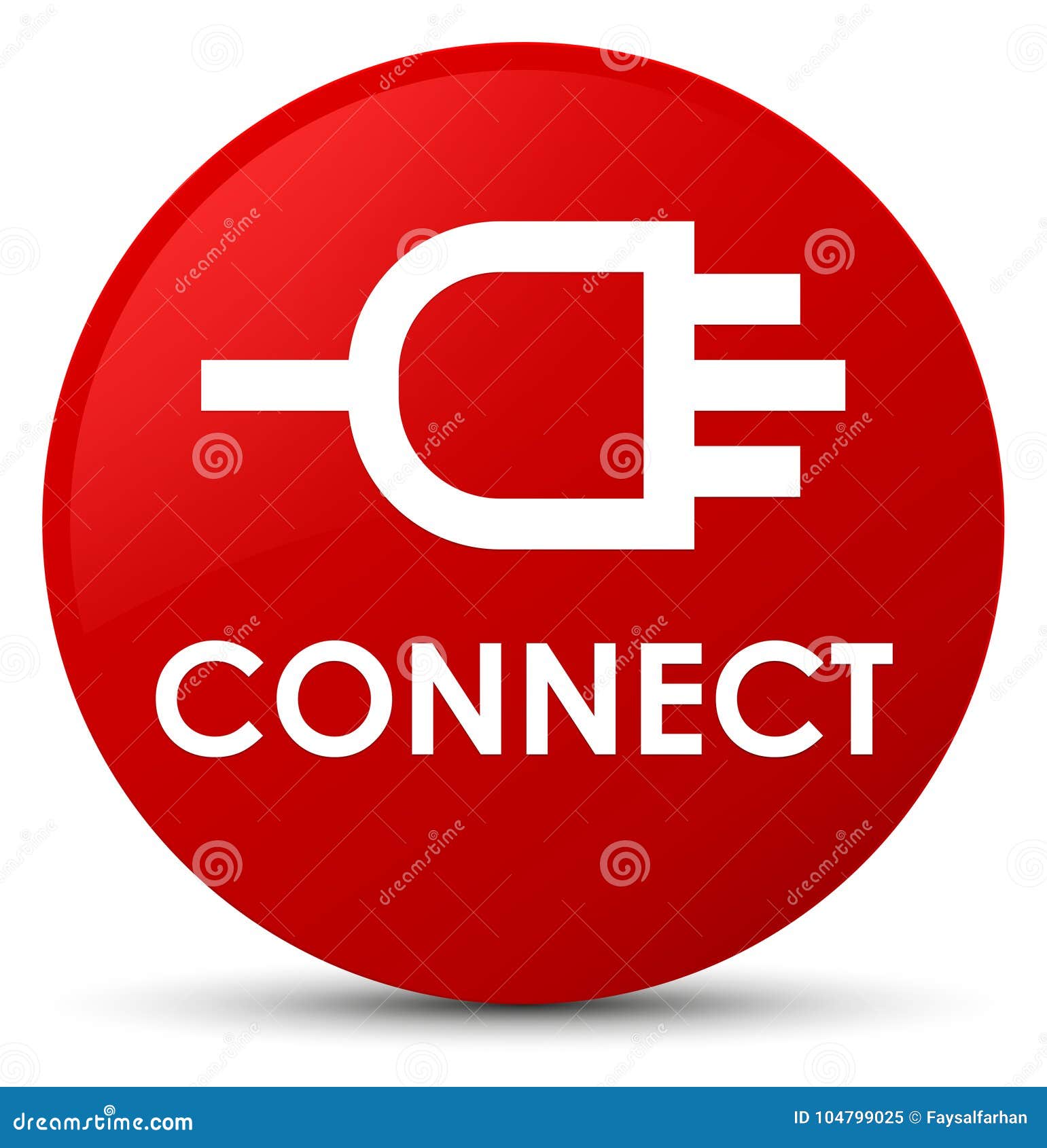 Connect red round button stock illustration. Illustration of socket ...