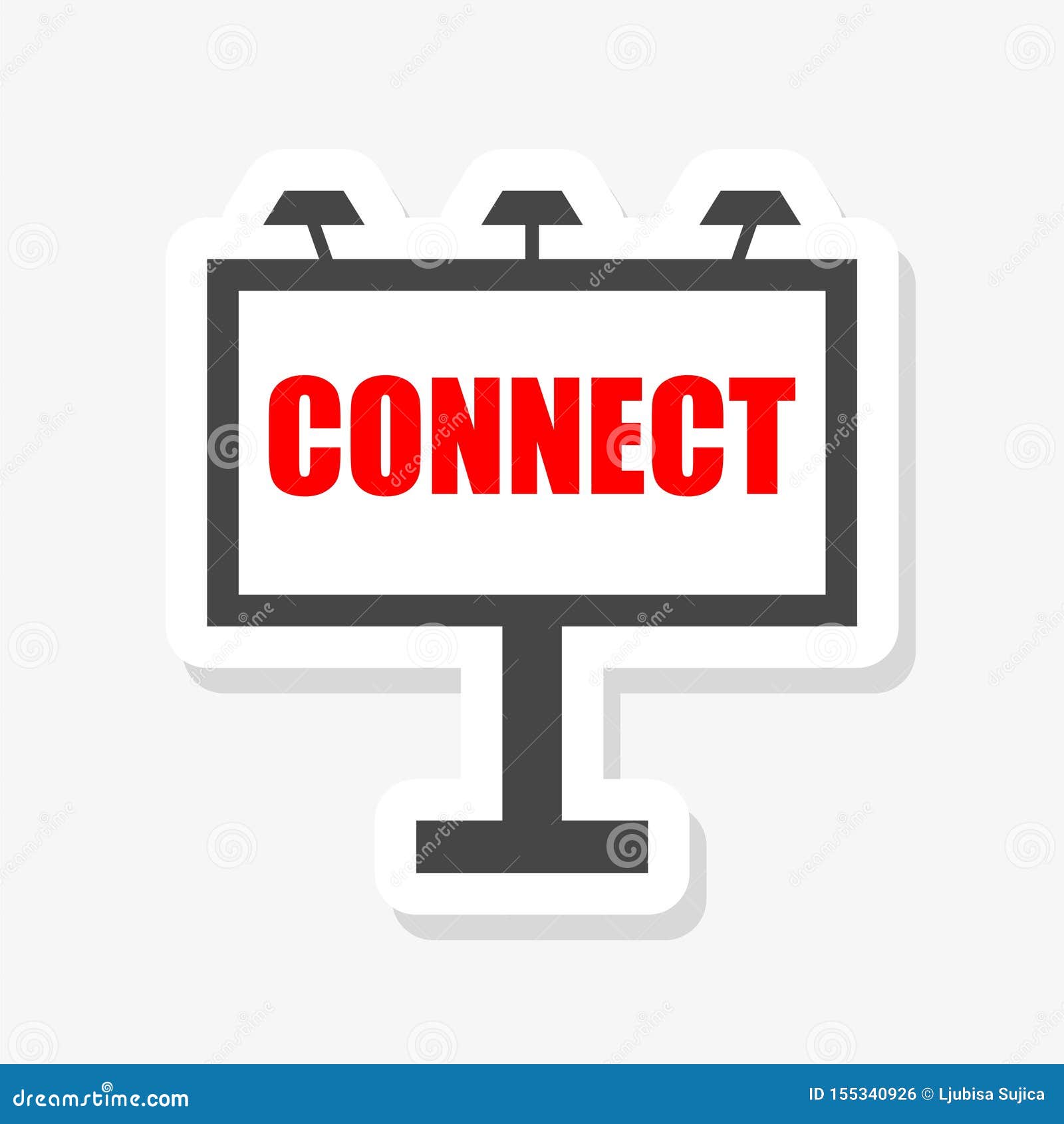 Connect road sign sticker stock illustration. Illustration of friends ...