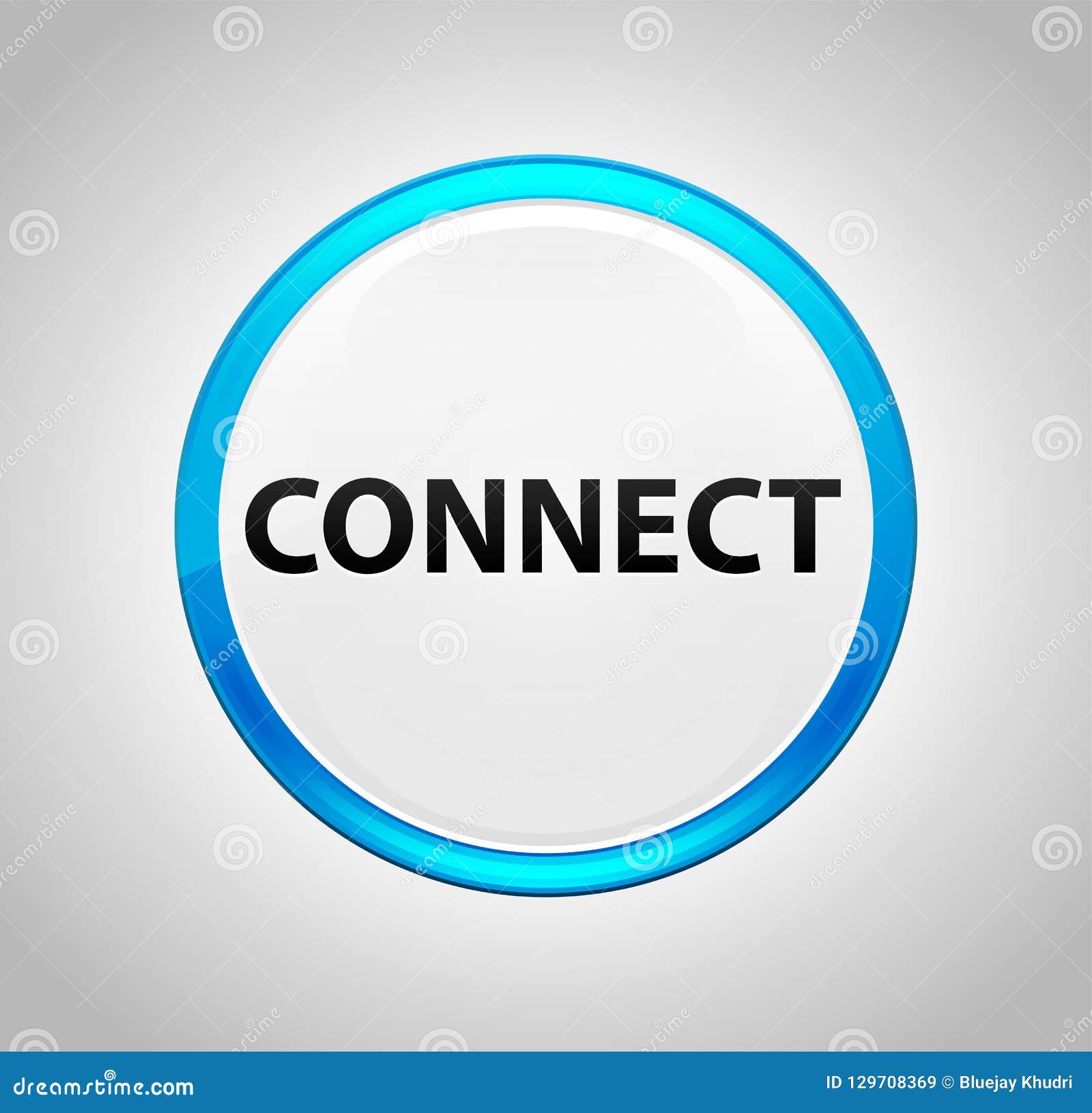 Connect Round Blue Push Button Stock Illustration - Illustration of ...