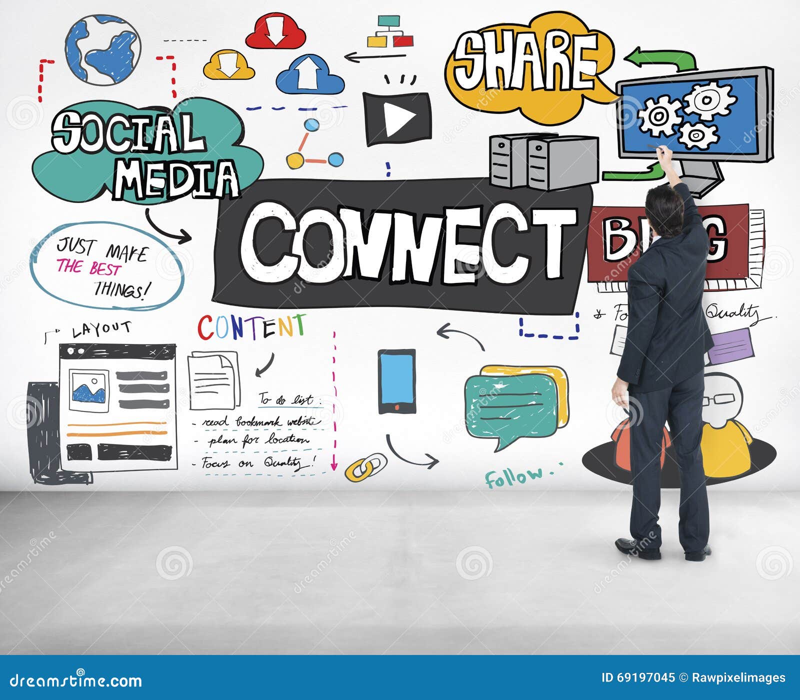 Connect Social Media Networking Communication Concept Stock ...