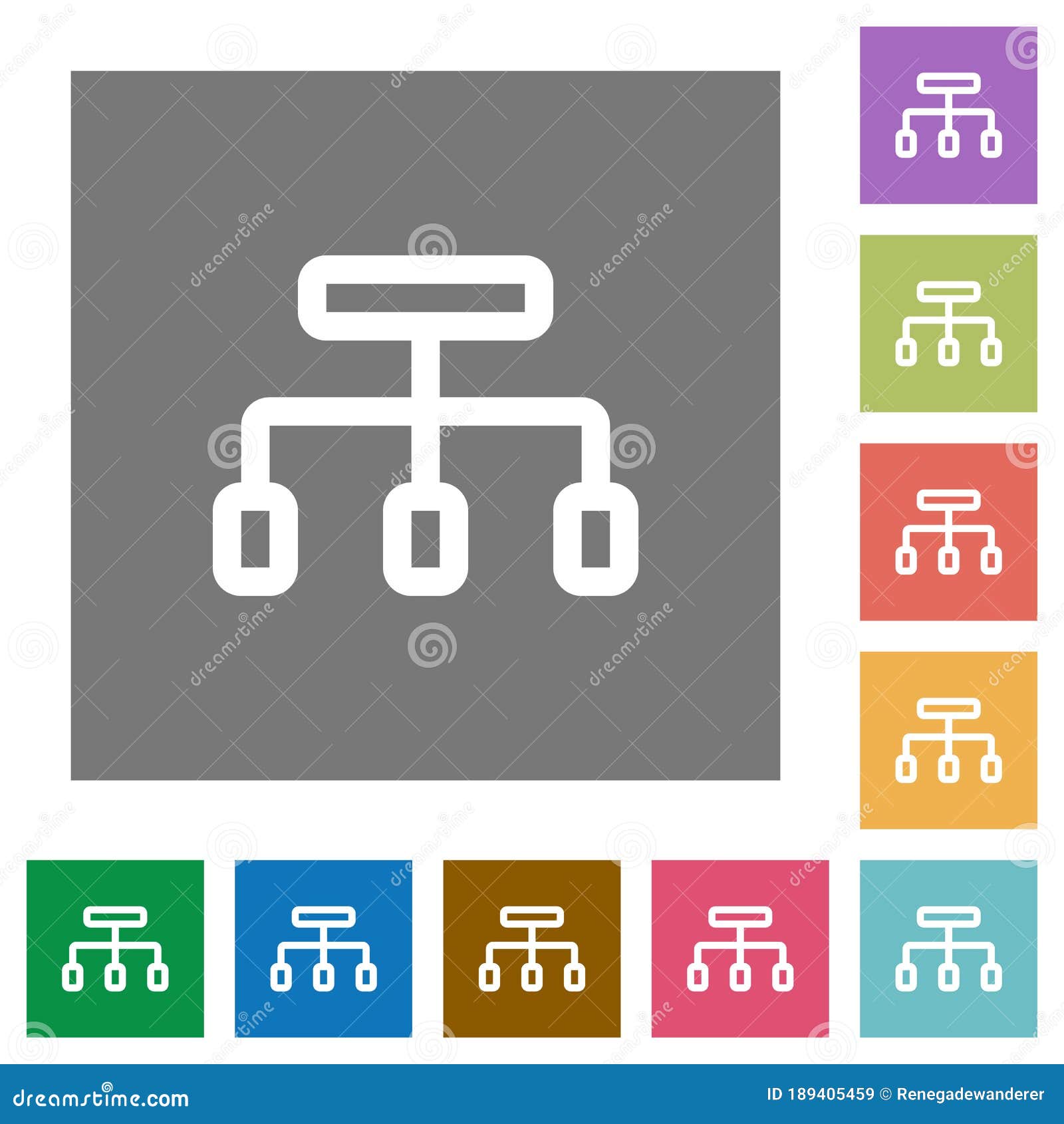 Connect square flat icons stock vector. Illustration of multiple ...