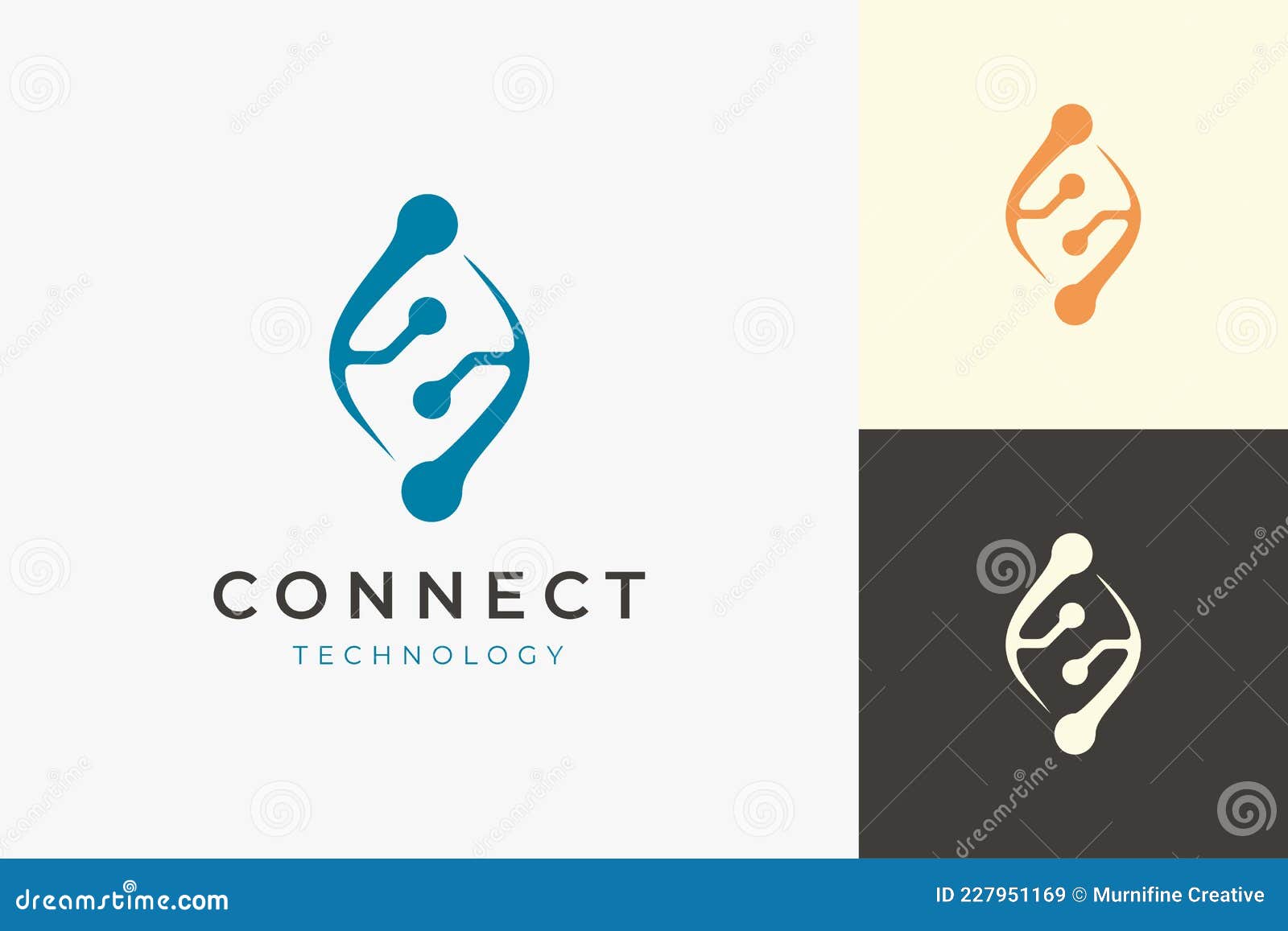 Connect Technology Logo in Abstract Shape Stock Vector - Illustration ...