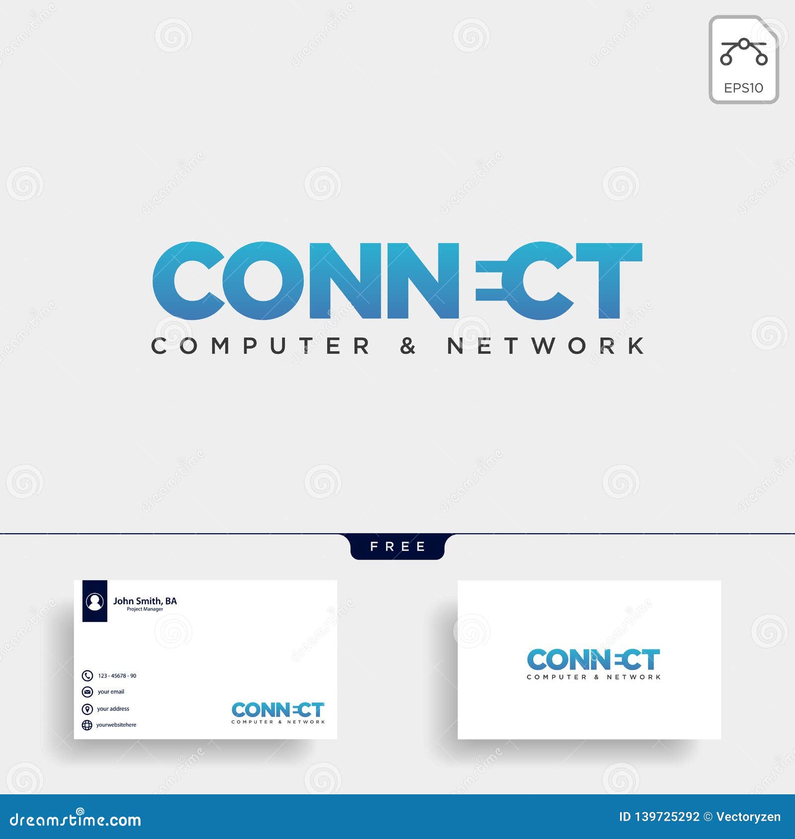 Connect Text Logo Template Vector Illustration Icon Element Stock ...