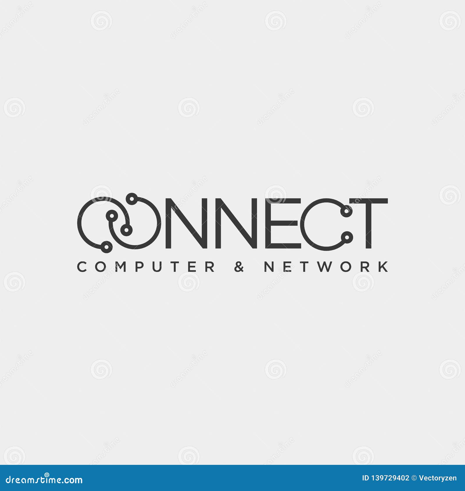 Connect Text Logo Template Vector Illustration Icon Element Stock ...