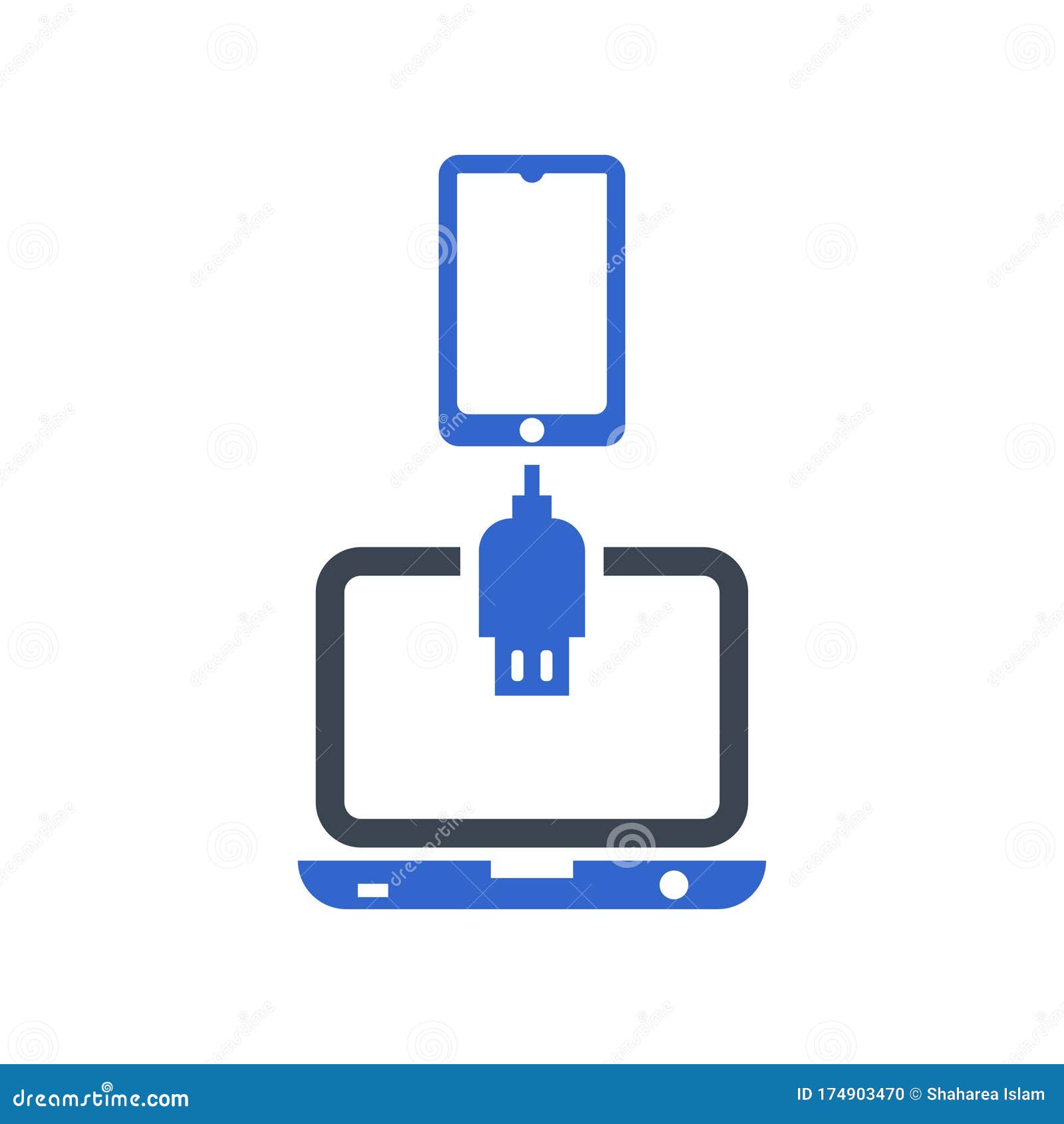 Connect to data cable icon stock vector. Illustration of data - 174903470