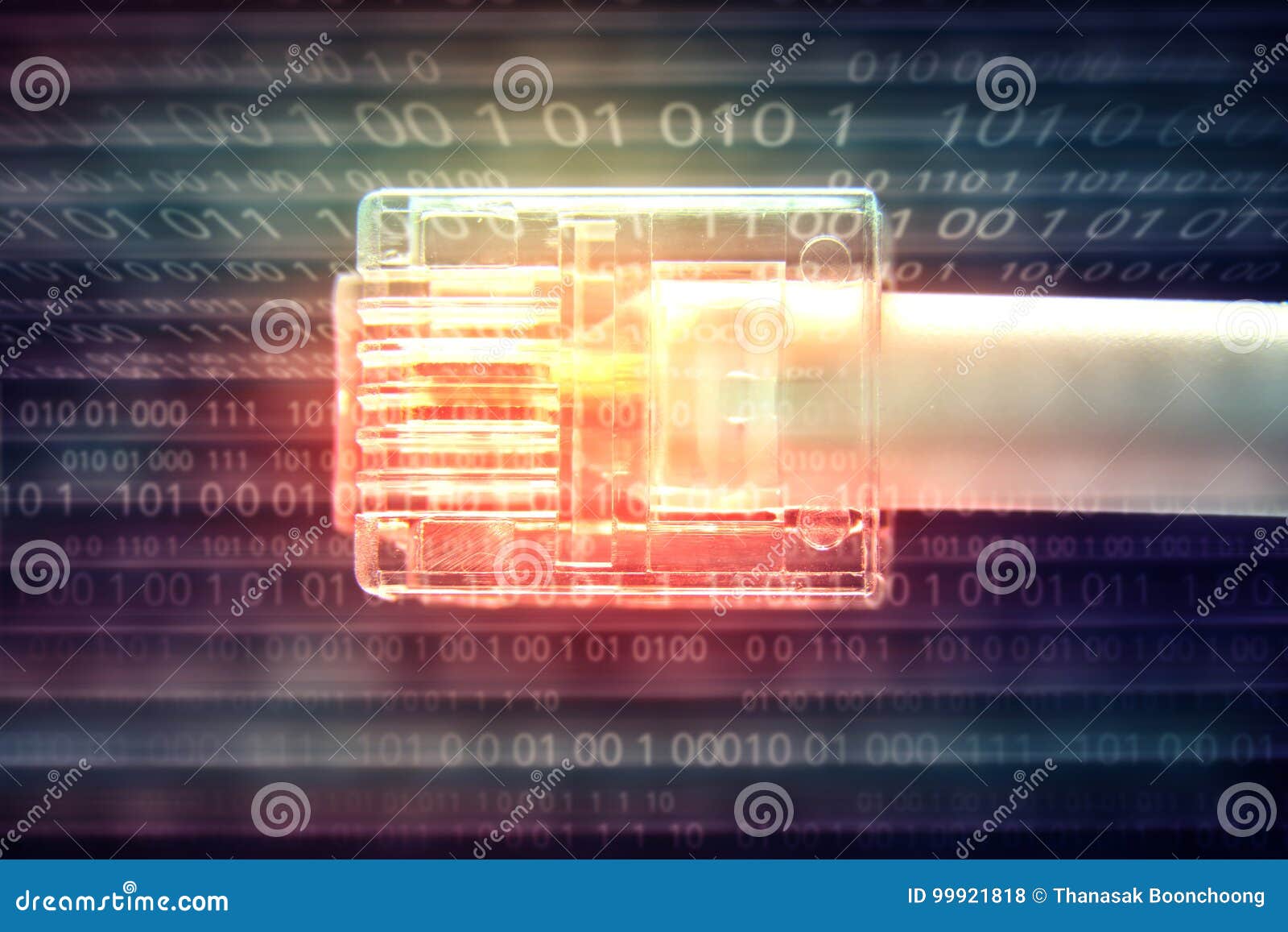 Connect To Internet, Computer Cable on Binary Numbers Stock Photo ...
