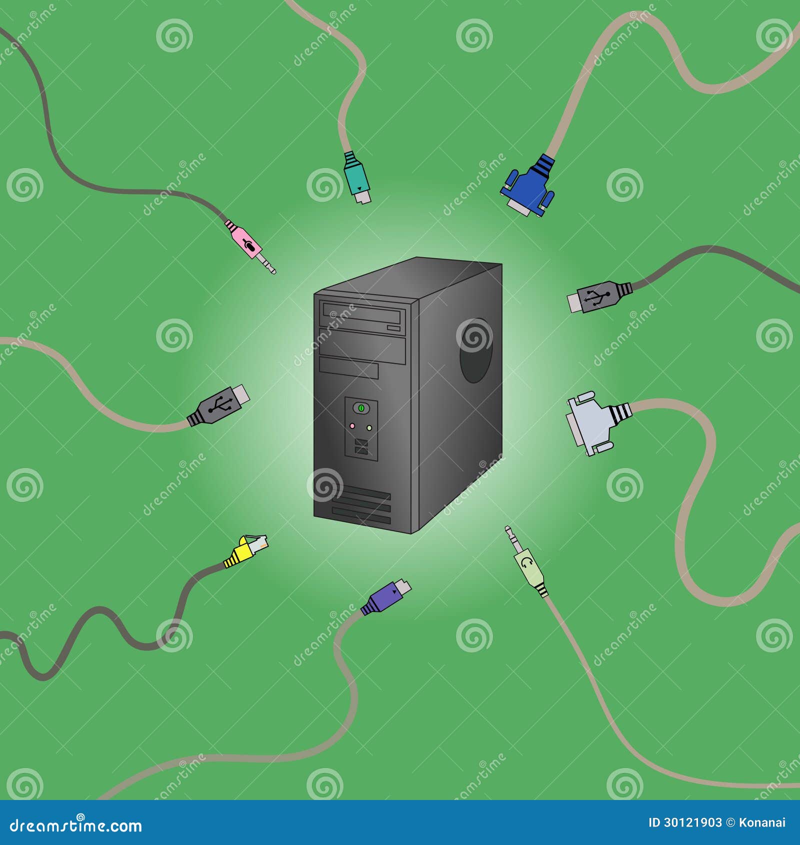 Connect to PC stock vector. Illustration of connector - 30121903