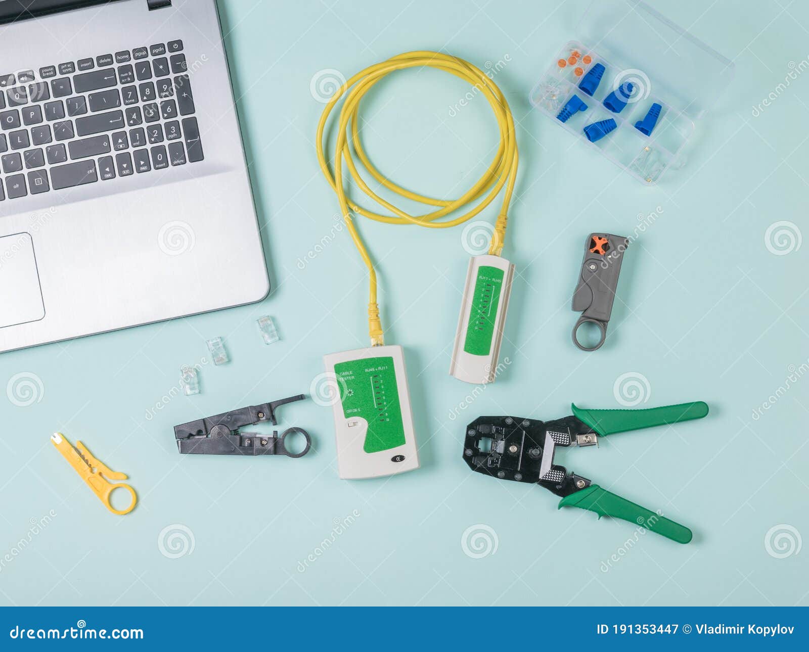 Connect a Utp Cable To Your Laptop To Connect To the Internet. Stock ...